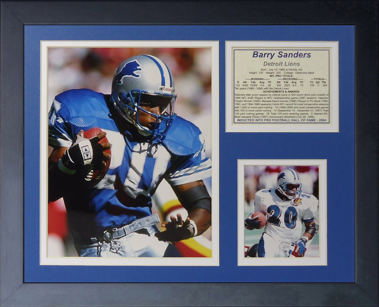 Legends Never Die Barry Sanders Home Framed Memorabilia | Wayfair