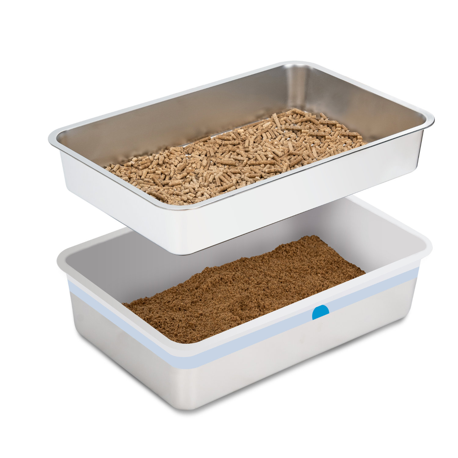 Latitude Run® Xl Stainless Steel Sifting Cat Litter Box For Pine ...