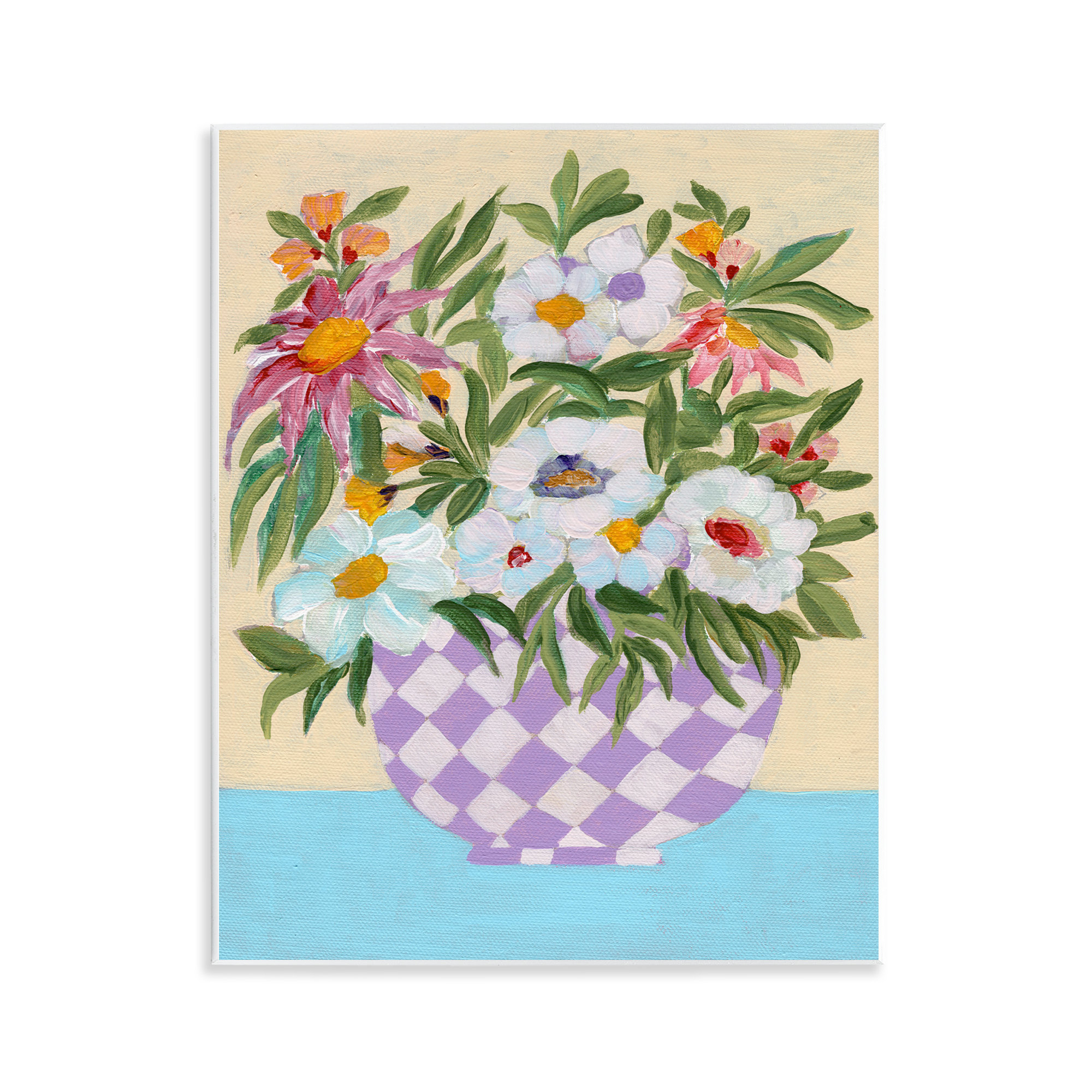 Ophelia & Co. Checkered Flower Pot Wall Plaque Art by Nikita Jariwala ...