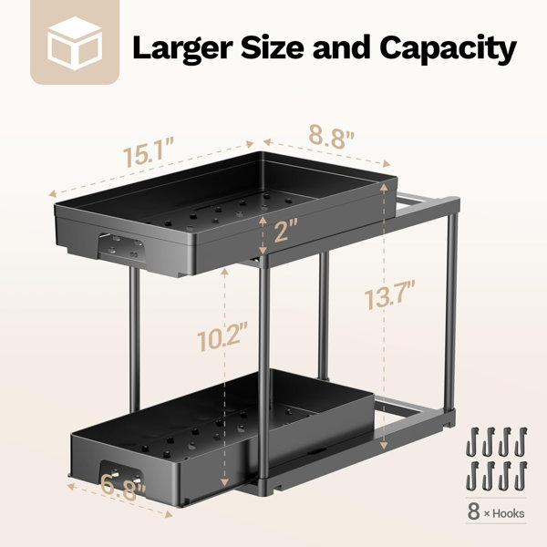 Rebrilliant Under Sink Organizers And Storage, Double Sliding Kitchen ...