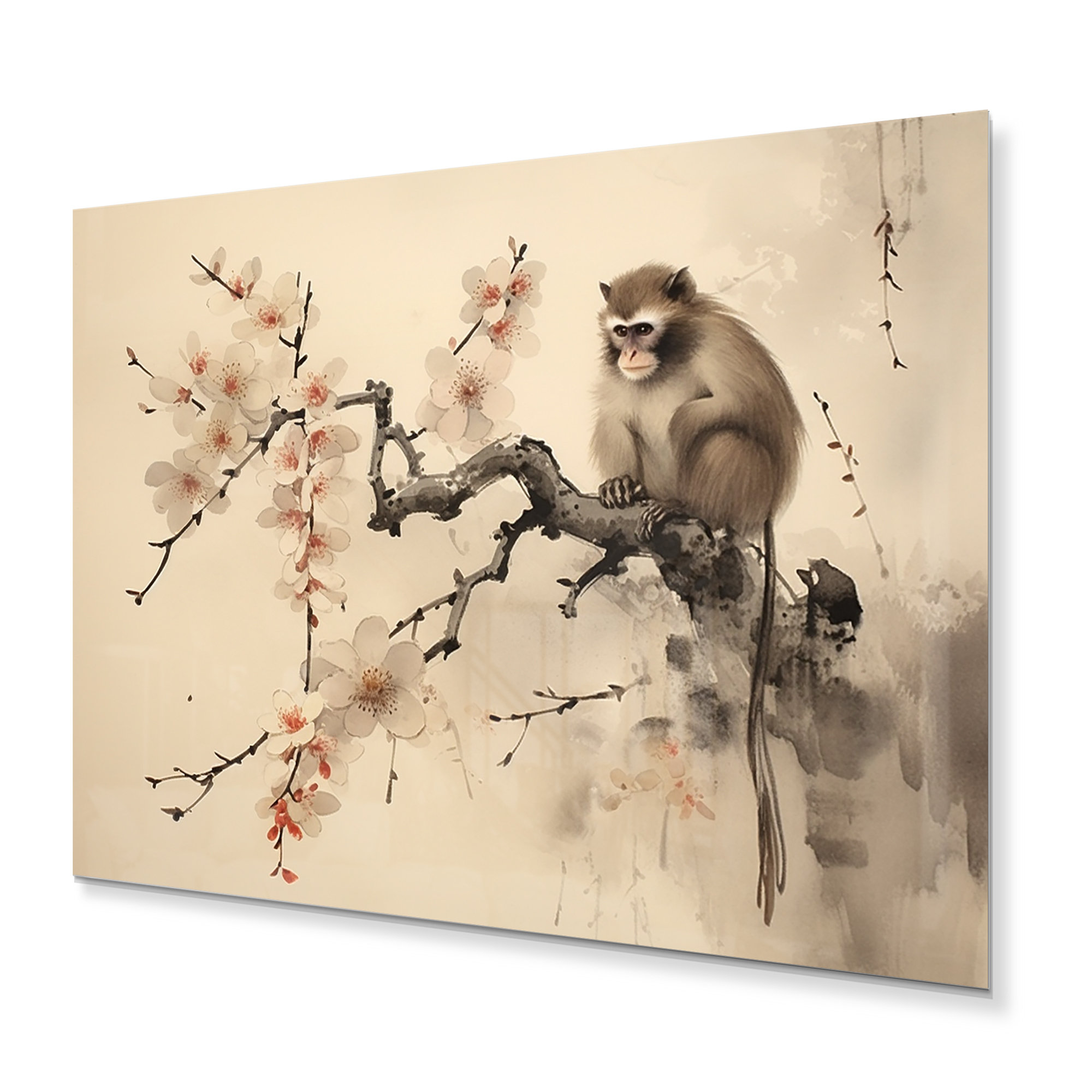 Winston Porter Asian Art Monkey I - Asian Art Metal Wall Decor | Wayfair