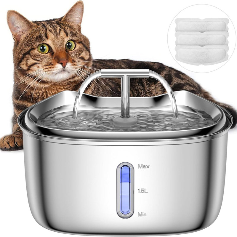 Norbi Fountain Stainless Steel Automatic Water Dish & Reviews | Wayfair