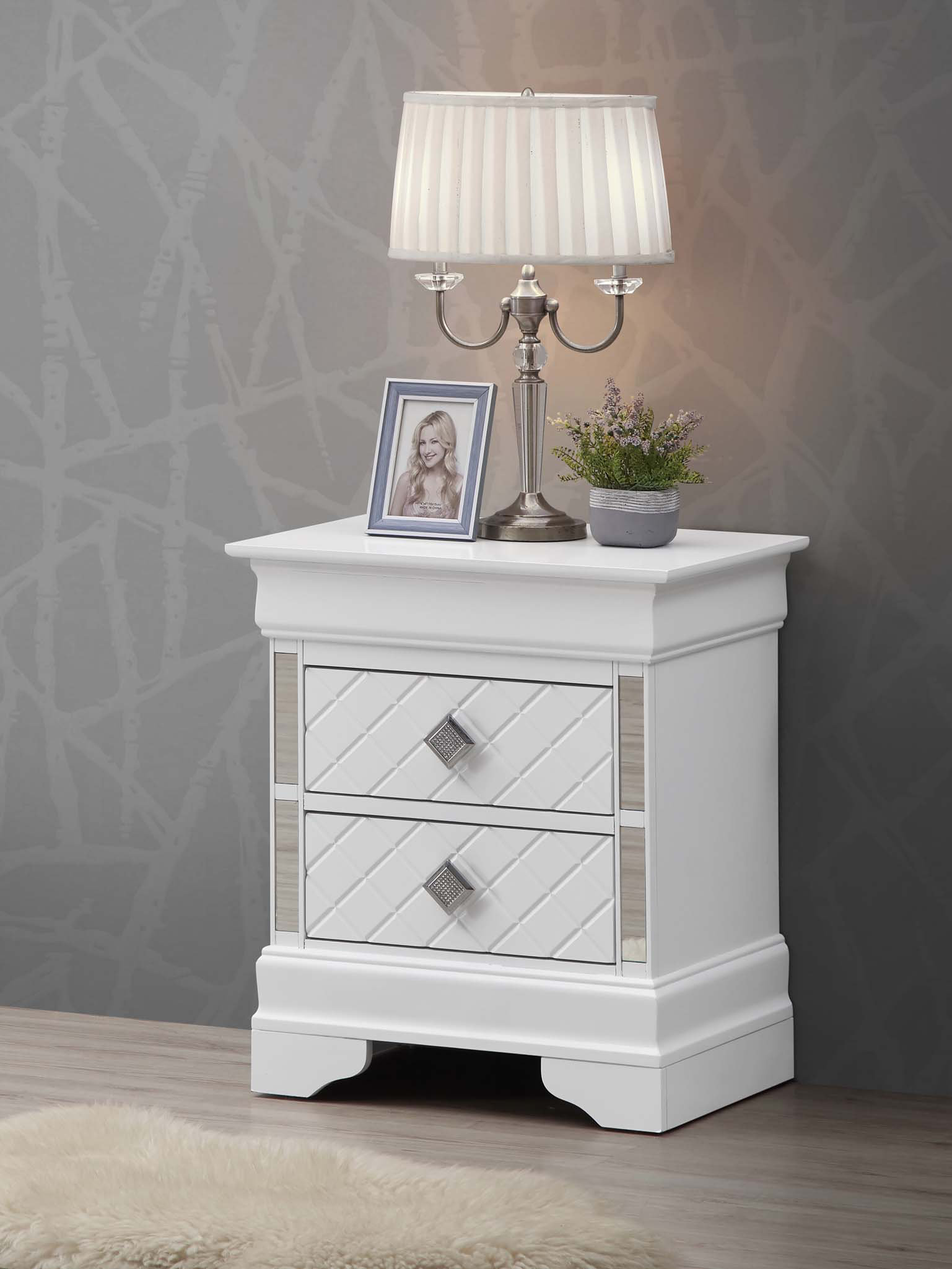 House of Hampton® Sophisticated Silver Champagne Nightstand | Wayfair