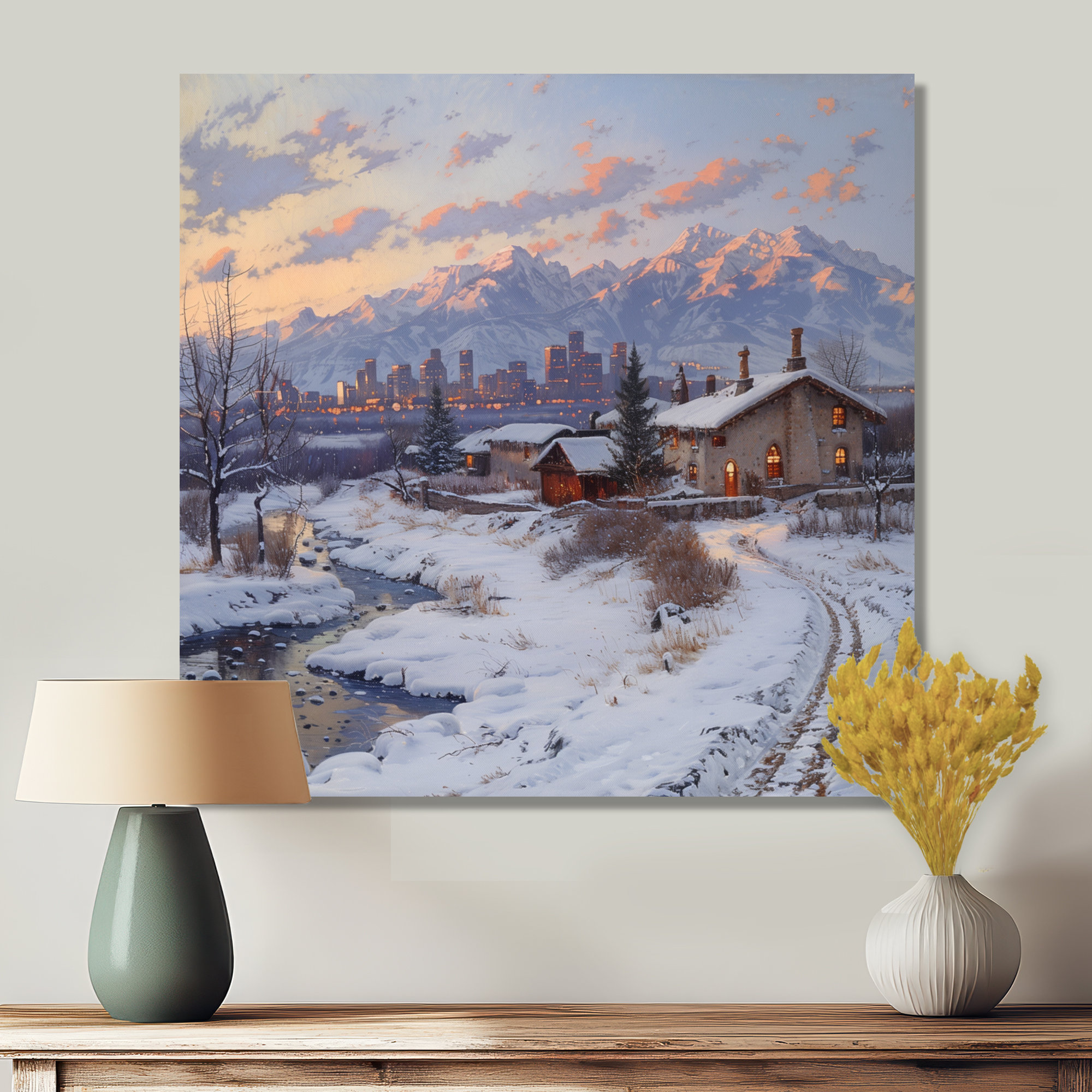 Millwood Pines White Grey Calgary Winter Morning I - Canada Wall Decor ...