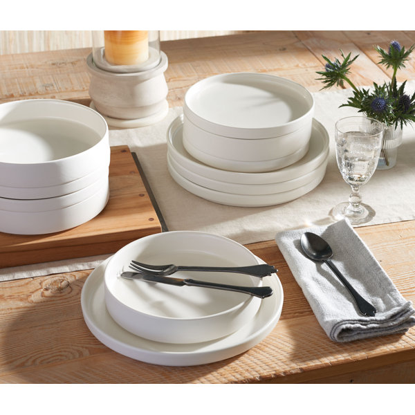 222 Fifth Kaden 12-Piece Modern Dinnerware Set - Service For 4, Plate ...