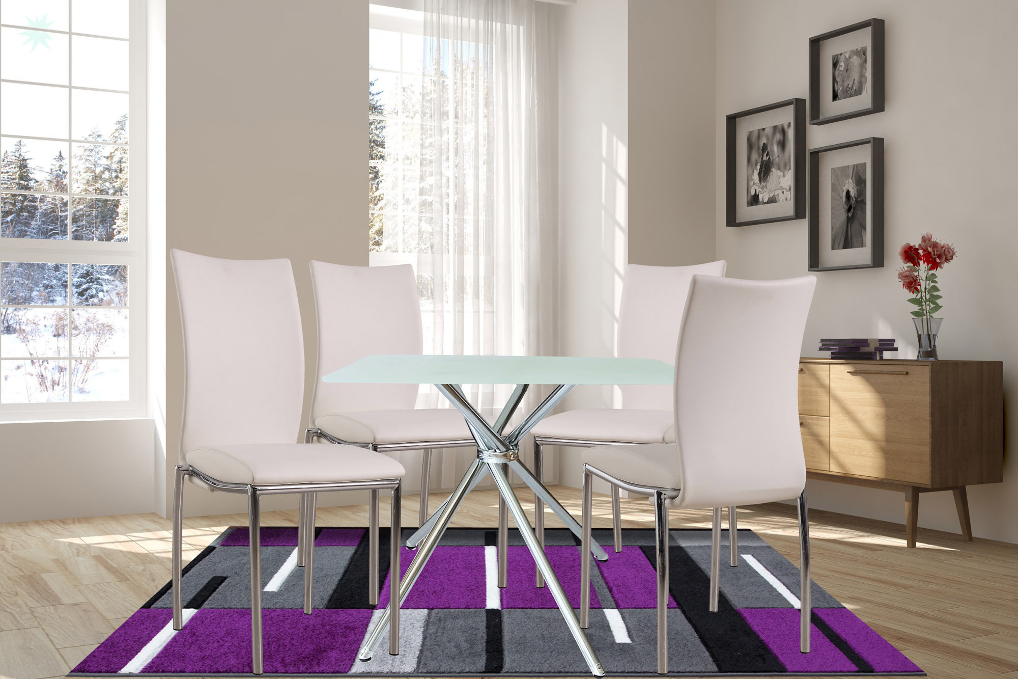 Brayden Studio® 5 Pieces Contemporary Elegance Squared Dining Set | Wayfair
