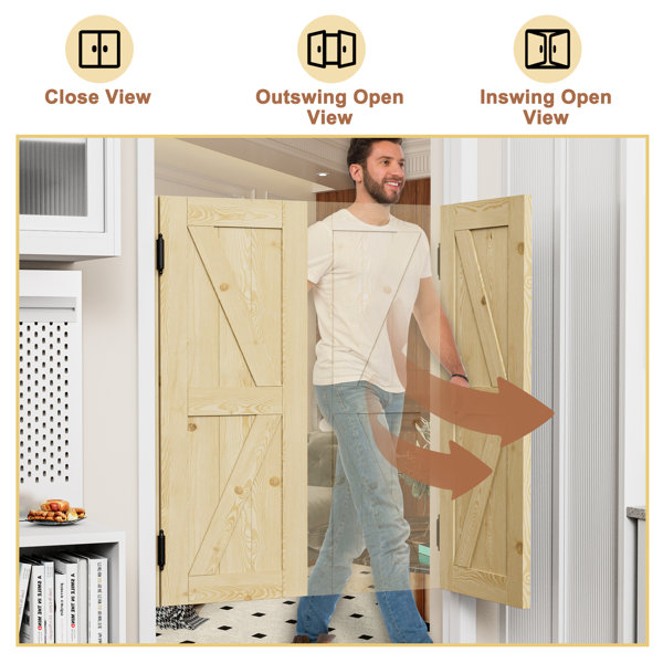 ARK DESIGN Solid Wood Café / Saloon Door Dual Partition Door Porch ...