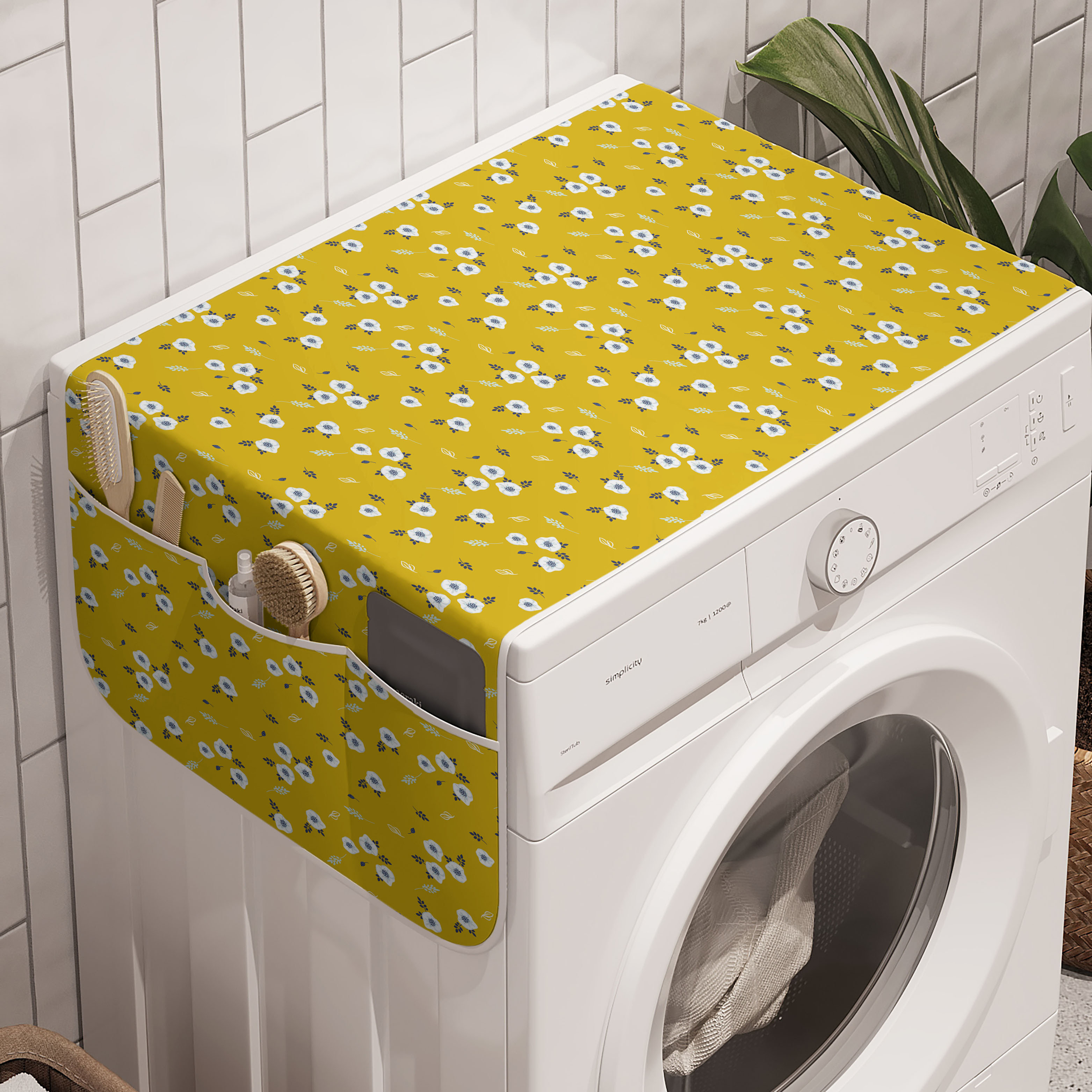 East Urban Home Flower Washing Machine Organizer Pack of 2 47" x 18.5 ...