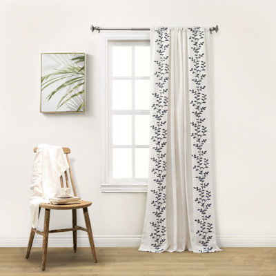 Gracie Oaks Gabler Embroidered Room Darkening Rod Pocket Single Curtain ...