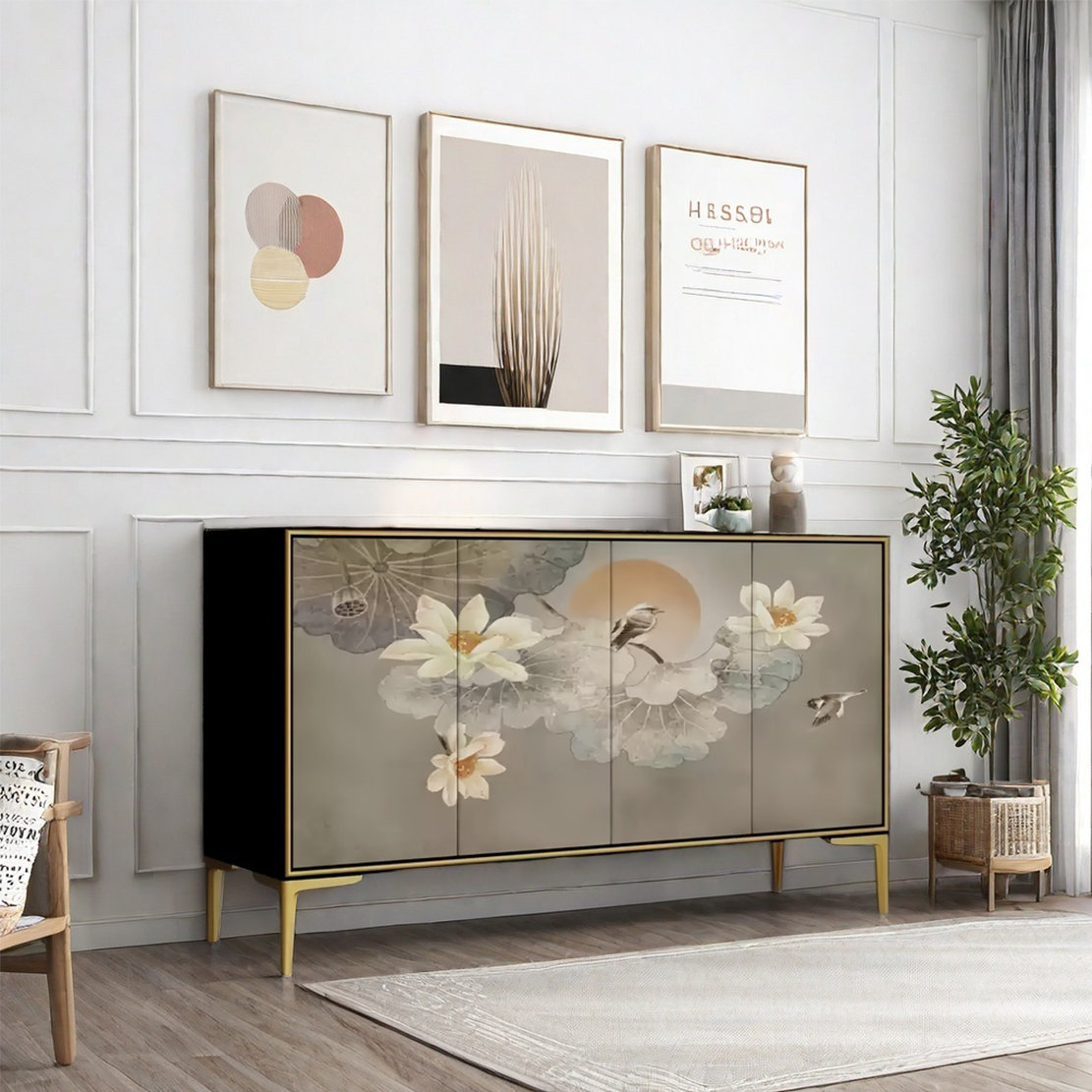 Vivid Space Creation Modern Minimalist Light Luxury Sideboard Cabinet ...