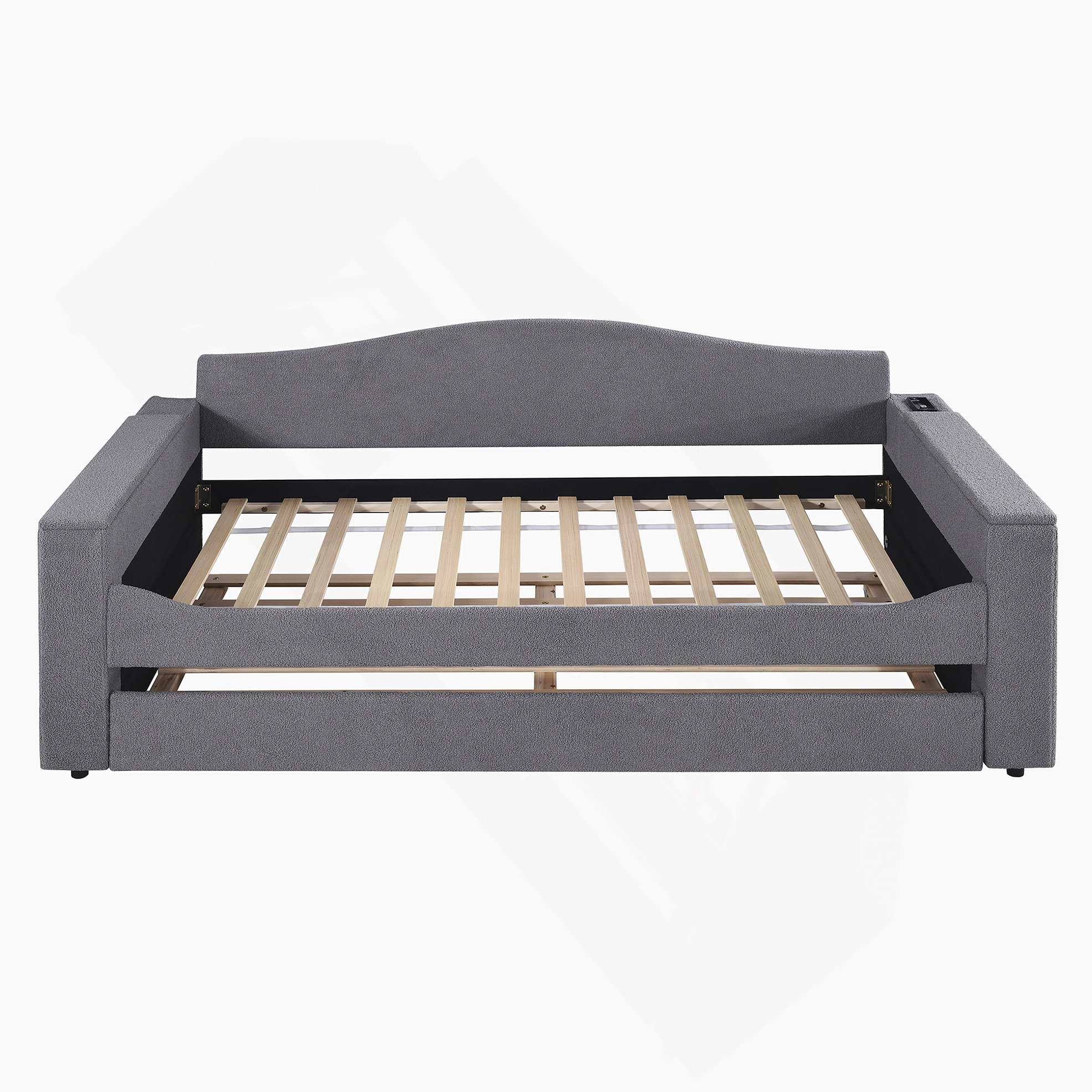 Winston Porter Upholstered Daybed with Storage Armrests, Trundle and ...