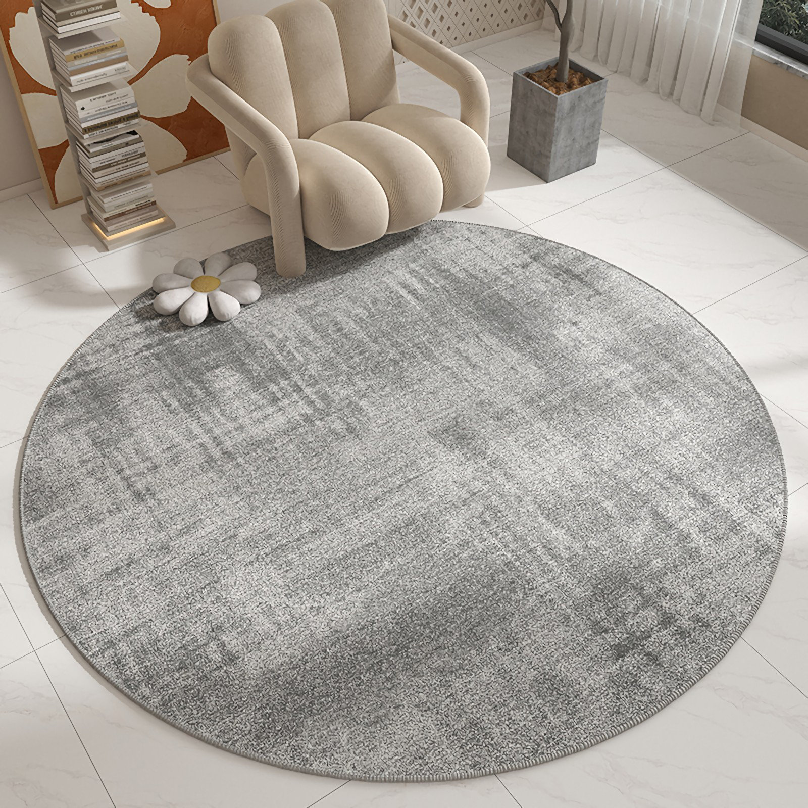 PURHOC Circular Carpet, Bedroom Computer Chair, Swivel Chair Cushion ...