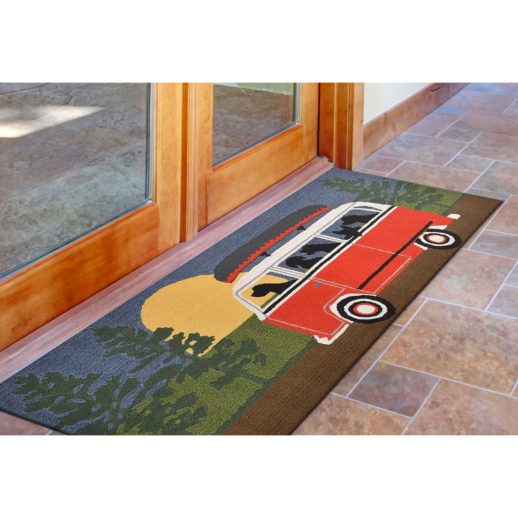 DBK Transitional Rugs Frontporch Camping Trip Indoor/Outdoor Rug Red 2 ...