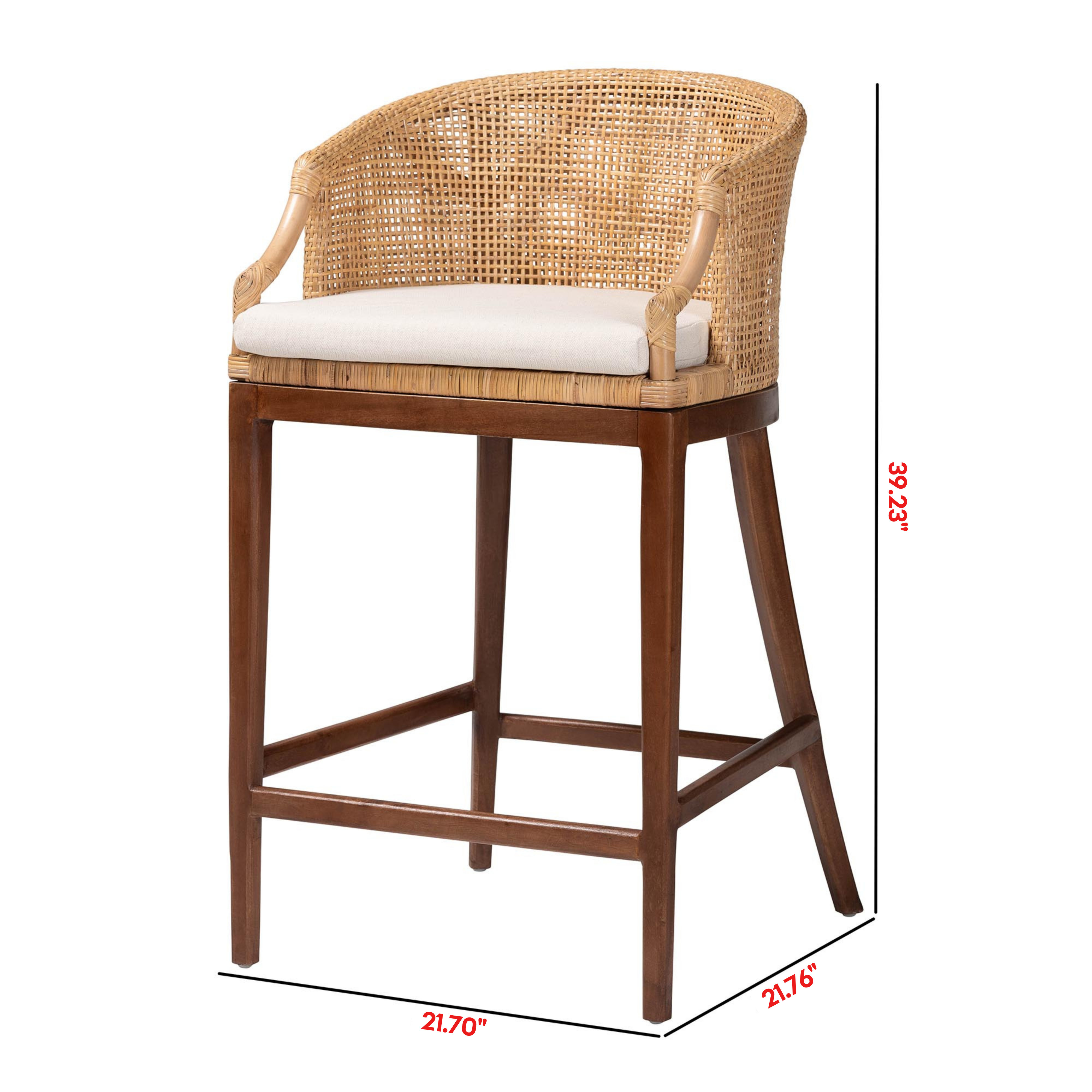 Bay Isle Home™ Dayton Bar Stool in Honey Rattan and Wood in Bohemian ...