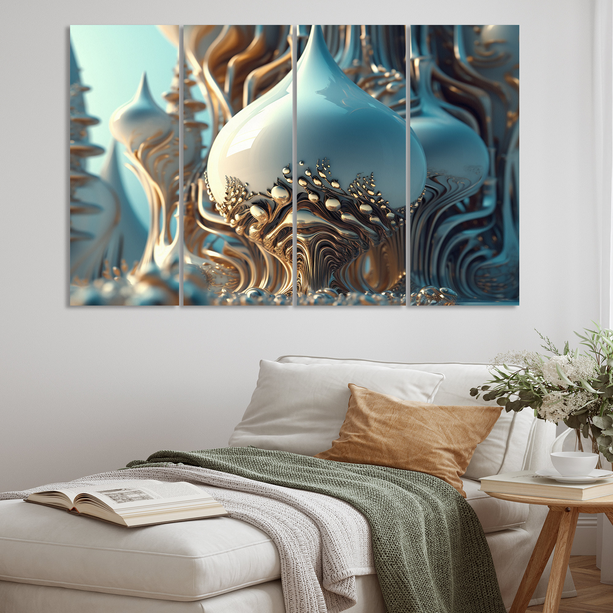 Mercer41 Fractal Turquoise Cosmic Architecture - Fractals Wall Decor ...