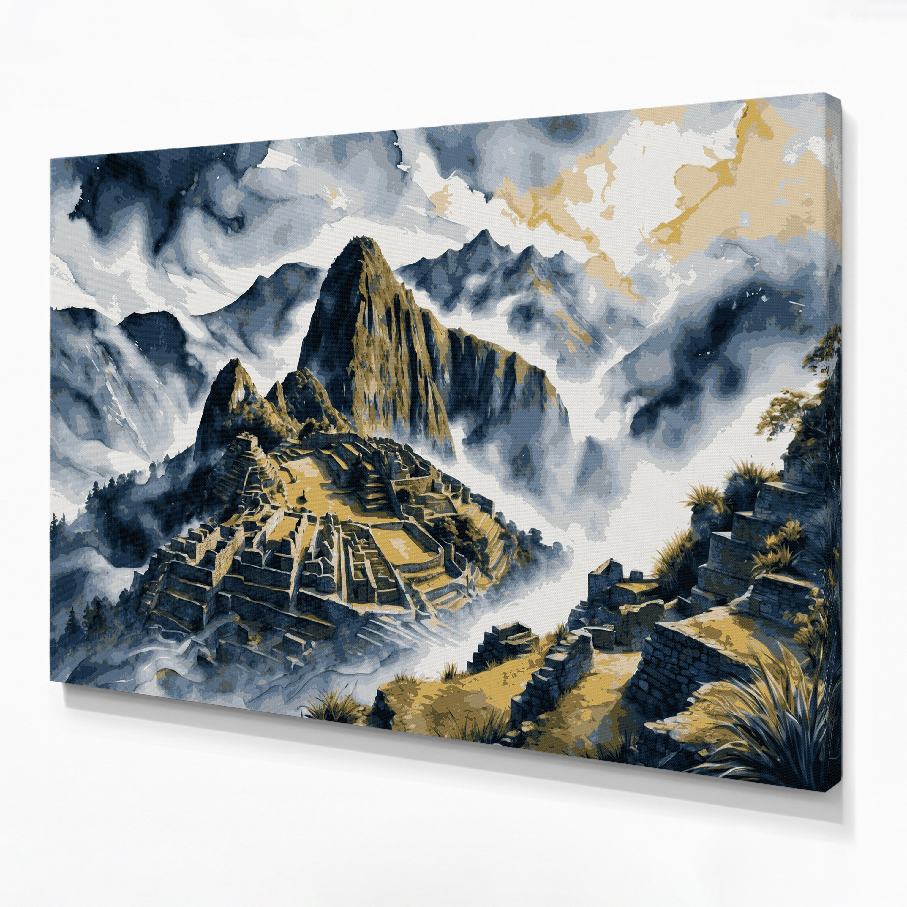 Union Rustic Cities Machu Picchu Peru Gray Canvas Wall Art | Wayfair