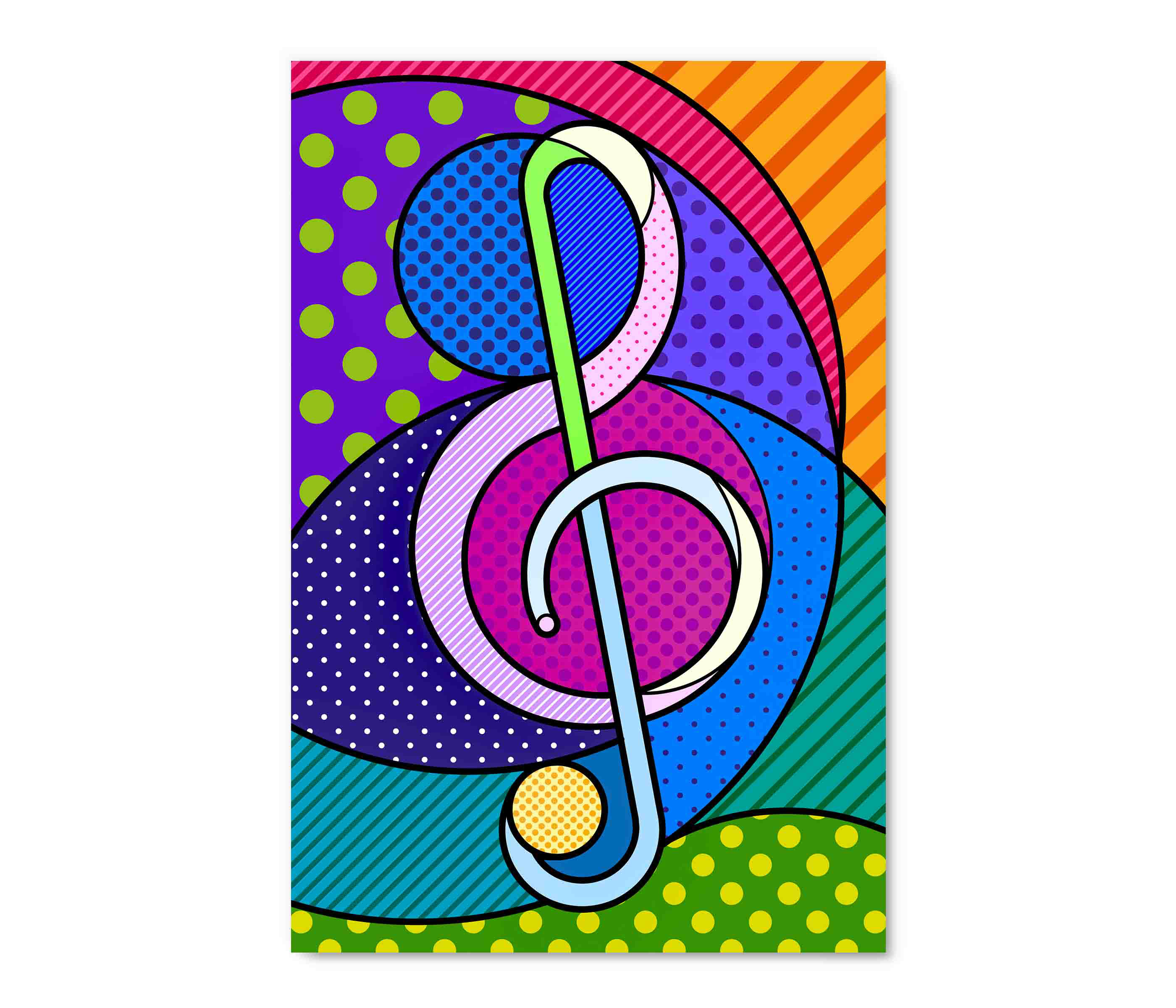 Brayden Studio® Colourful Treble Clef Music Note Print on Acrylic ...