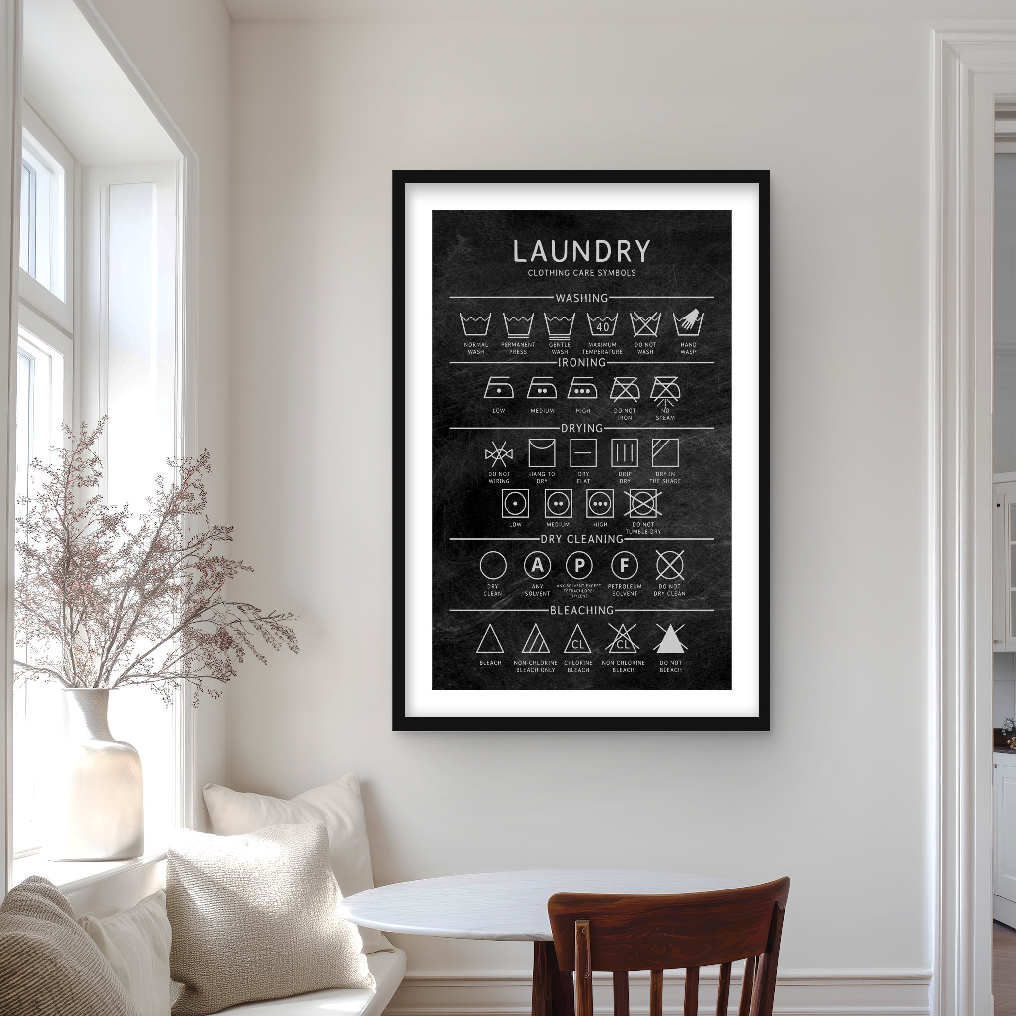 Lark Manor™ Laundry Shapes Typo & Symbols Framed Matted Print | Decor ...