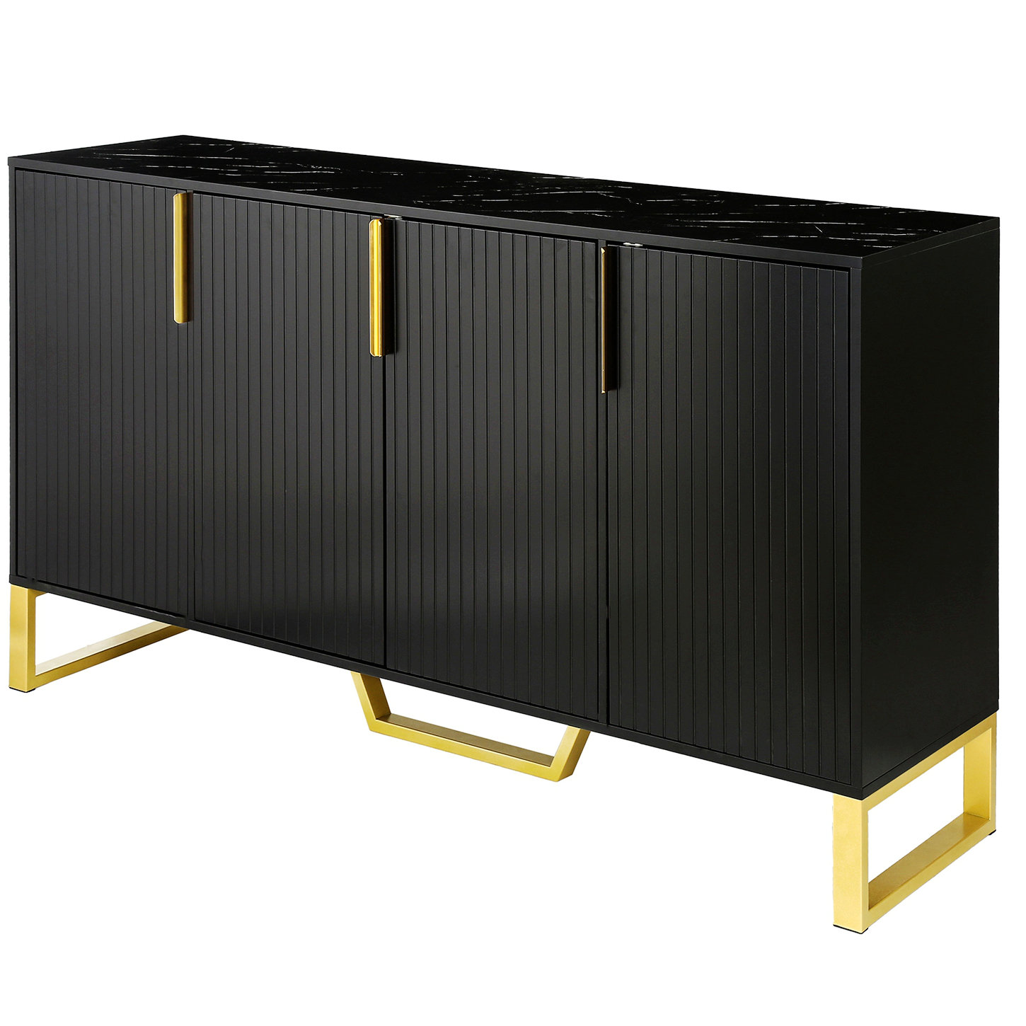 Mercer41 Modern Sideboard With Four Doors, Kitchen Cabinet With ...