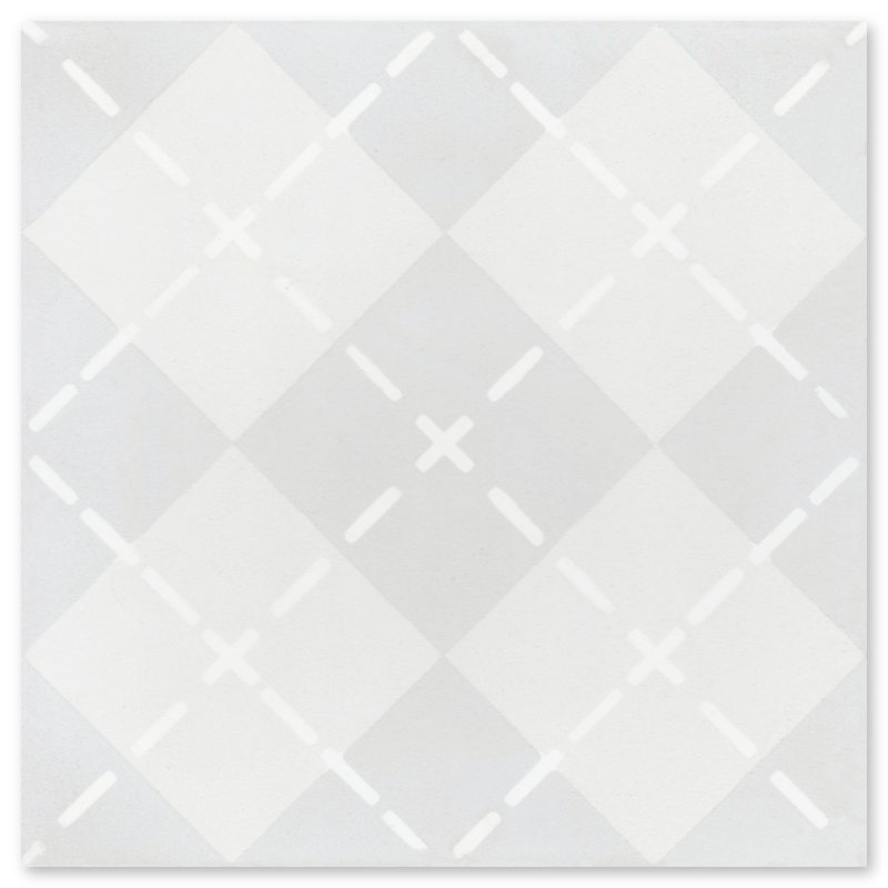 Villa Lagoon Tile Argyle Fog 8" x 8" Cement Patterned Wall & Floor Tile ...