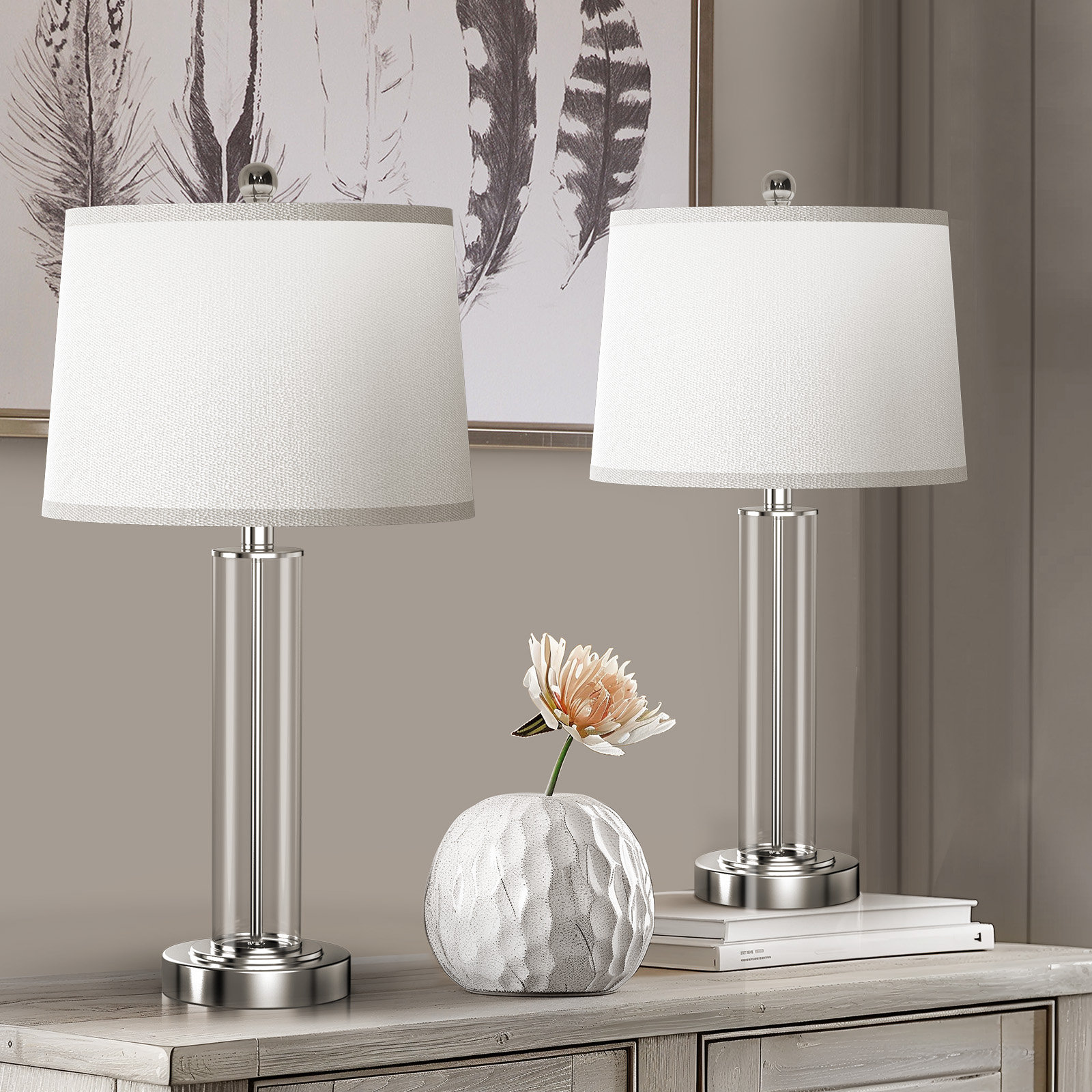 Latitude Run® 24.4" Dimmable USB Table Lamp with Touch Control (Set of ...