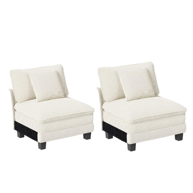 Blue Elephant Wide Modular Armless Chair | Wayfair.co.uk