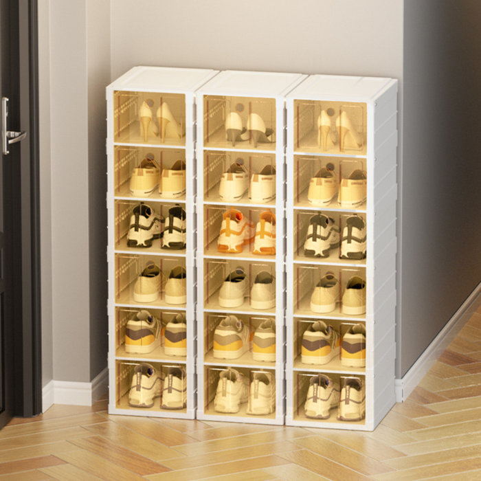 Rebrilliant 3 Pair Stackable Shoe Storage Box | Wayfair