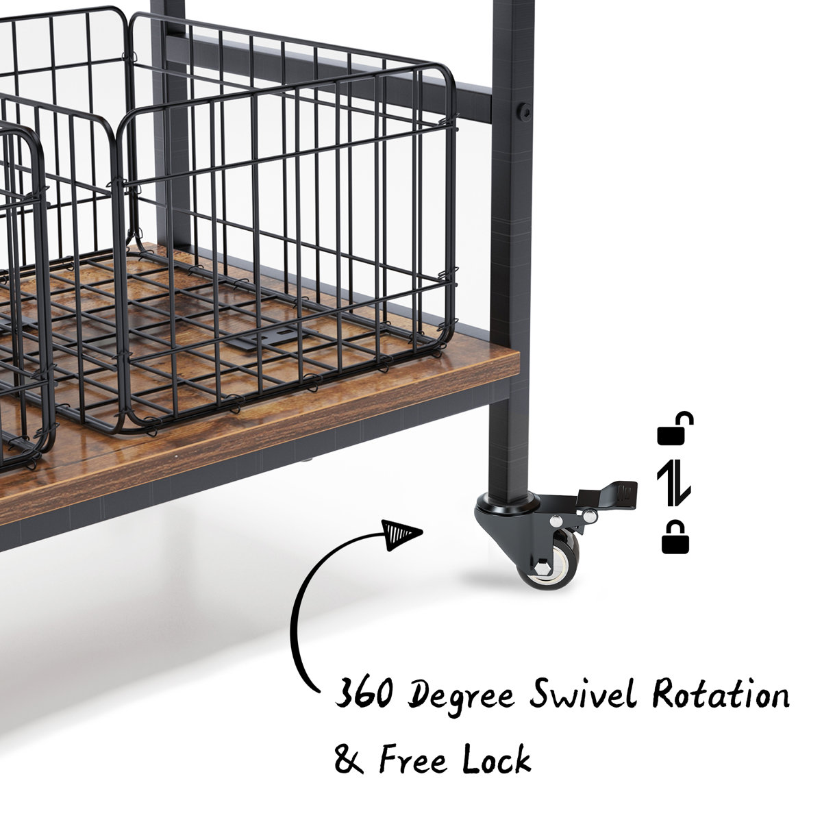 sogesfurniture 45.3'' Wide Bar Cart with Removable Serving Tray ...