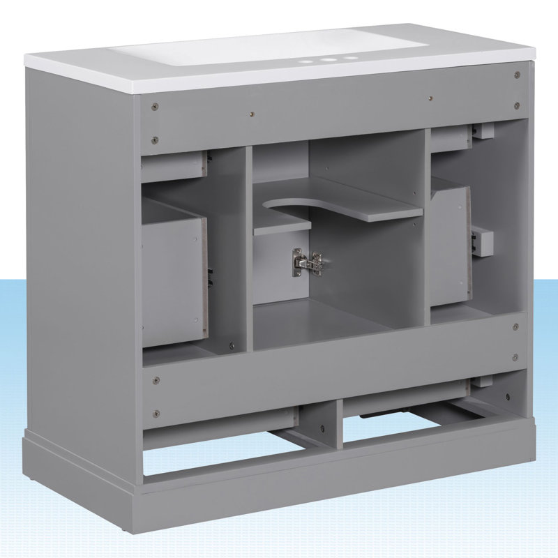 Winston Porter Raedon 36'' Single Bathroom Vanity with Ceramic Top ...