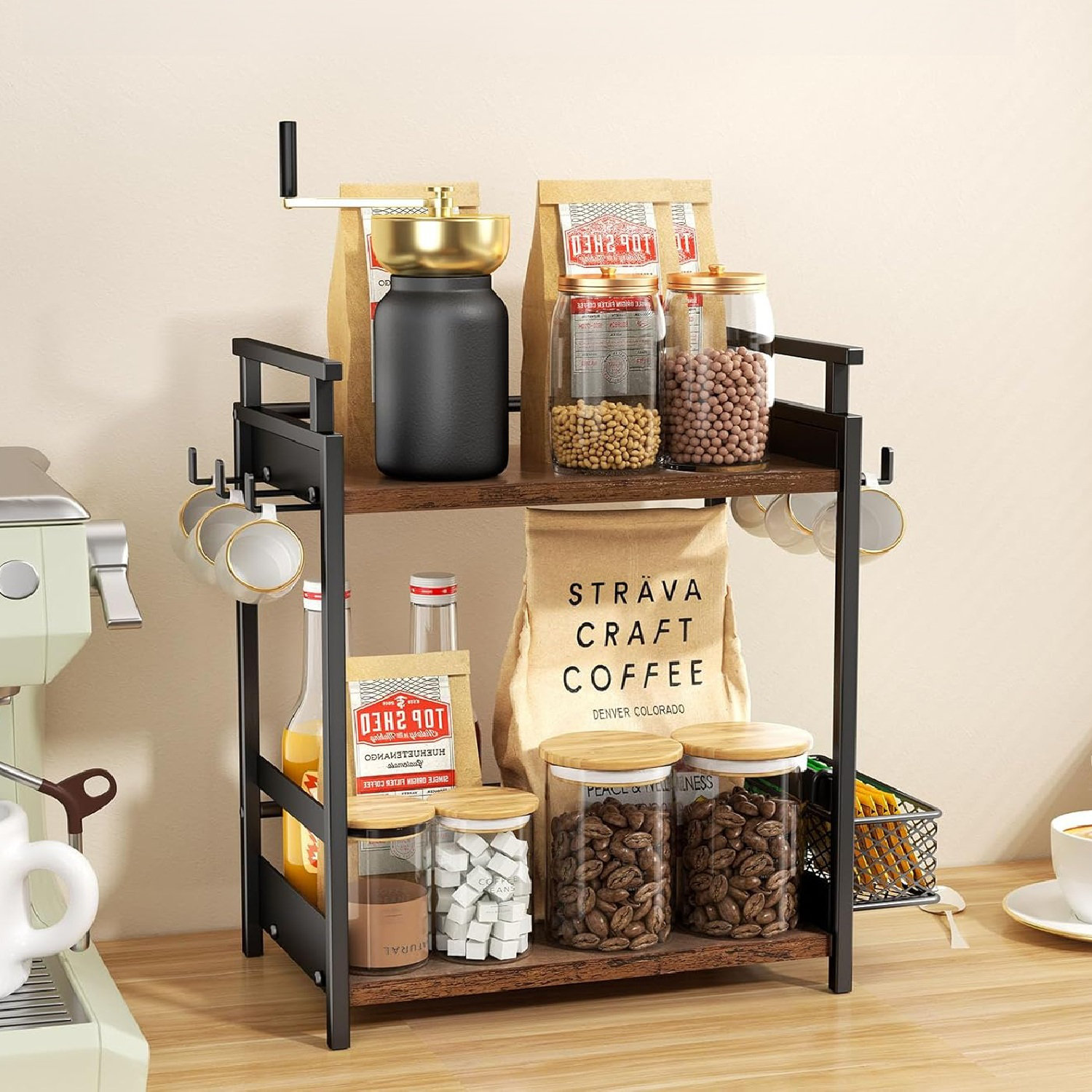 17 Stories 2 Tier Kitchen Counter Storage Shelf | Wayfair