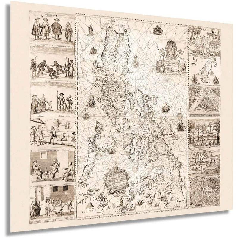 HISTORIC PRINTS HISTORIX Vintage 1734 Map Of The Philippines - 24X30 ...