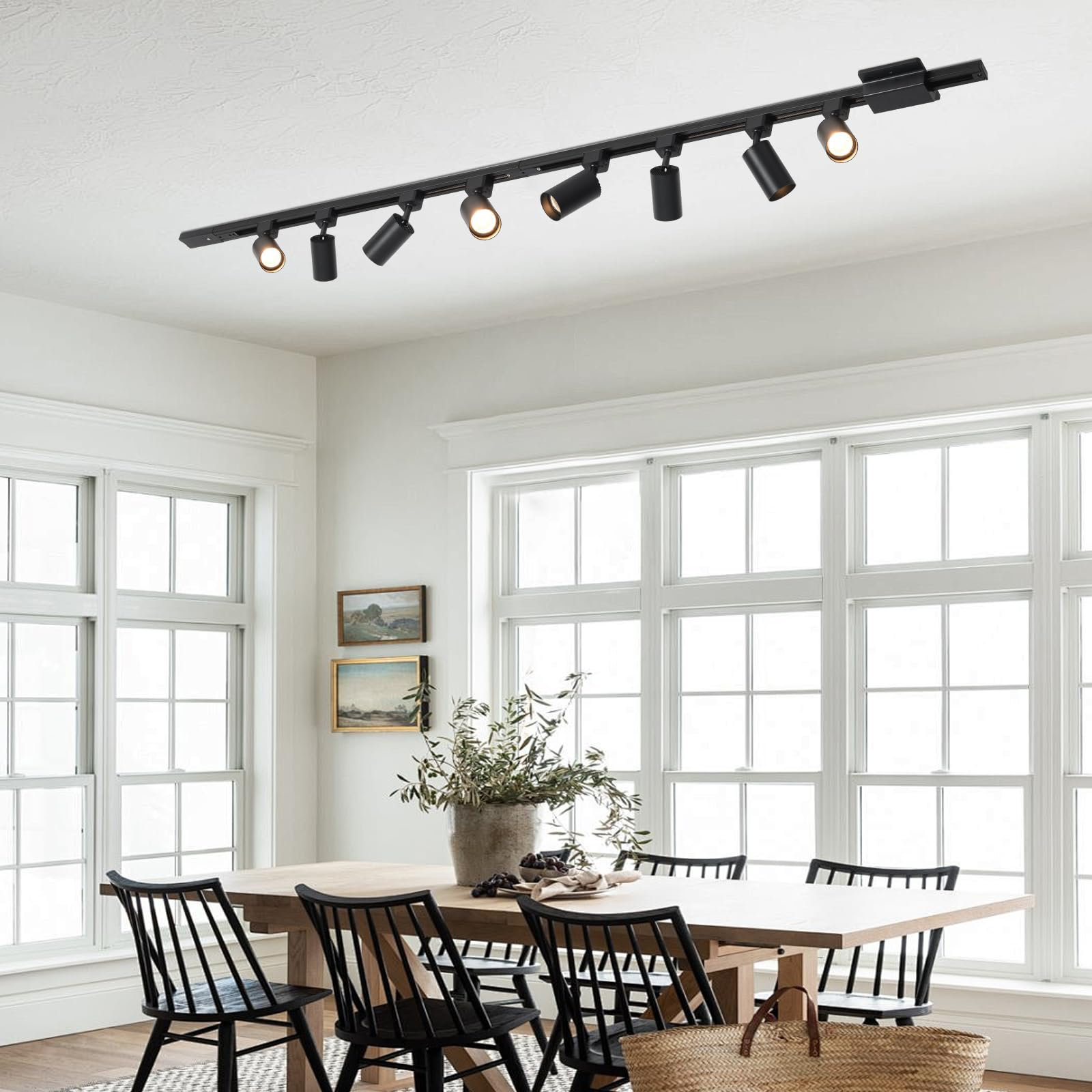 ZINOGI 8-Light GU10 Track Lighting Kit with 6.6FT H-Type Rail ...