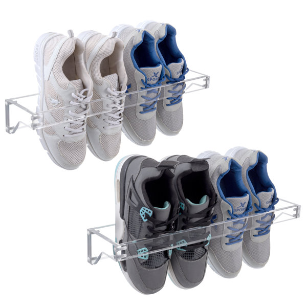 Rebrilliant 2 Piece Wall Clear Acrylic Shoe Storage Rack | Wayfair