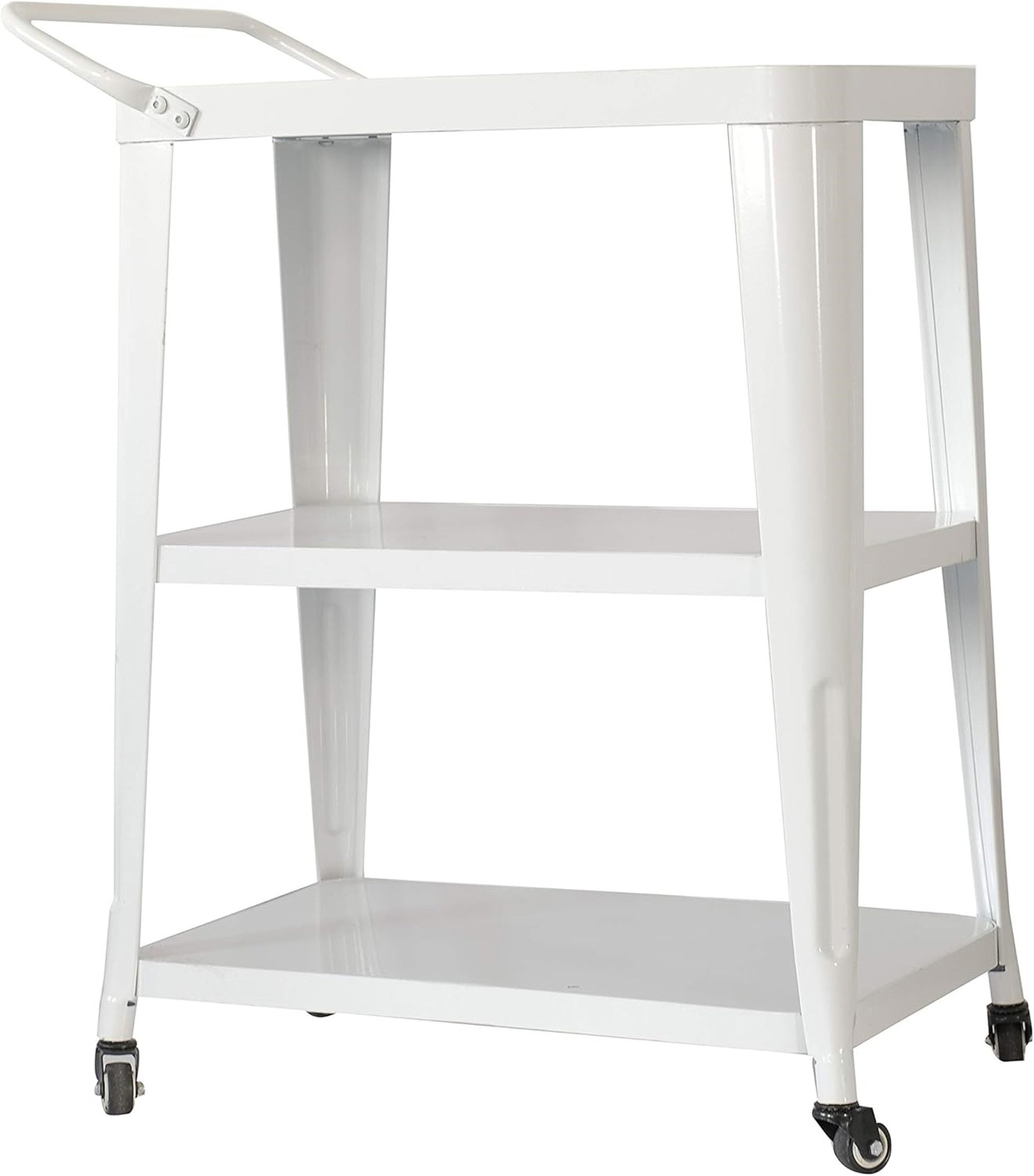 17 Stories 3-Tiered Metal Frame, Industrial Dining Cart With Swivel ...