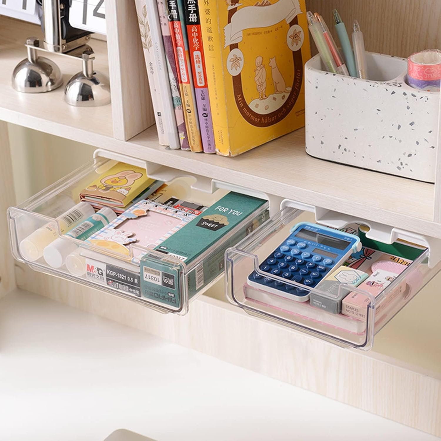 Inbox Zero 2 Pack Under Desk Storage Drawers Slide Out-Drill-On Or Self ...