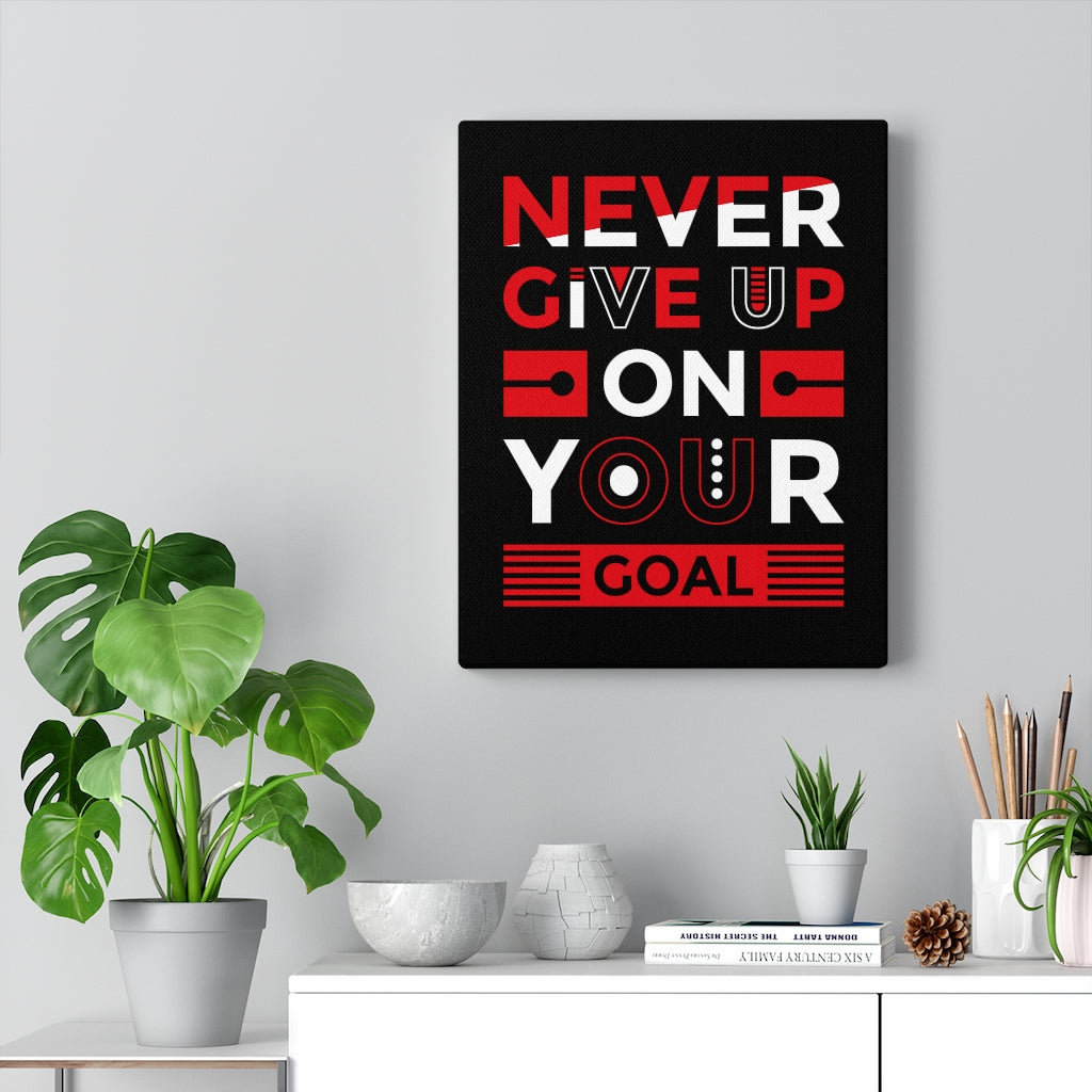 Trinx Inspirational Quote Canvas Never Give Up On Your Goal Wall Art ...
