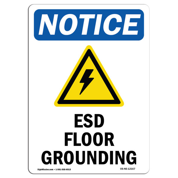 SignMission Esd Floor Grounding Sign | Wayfair