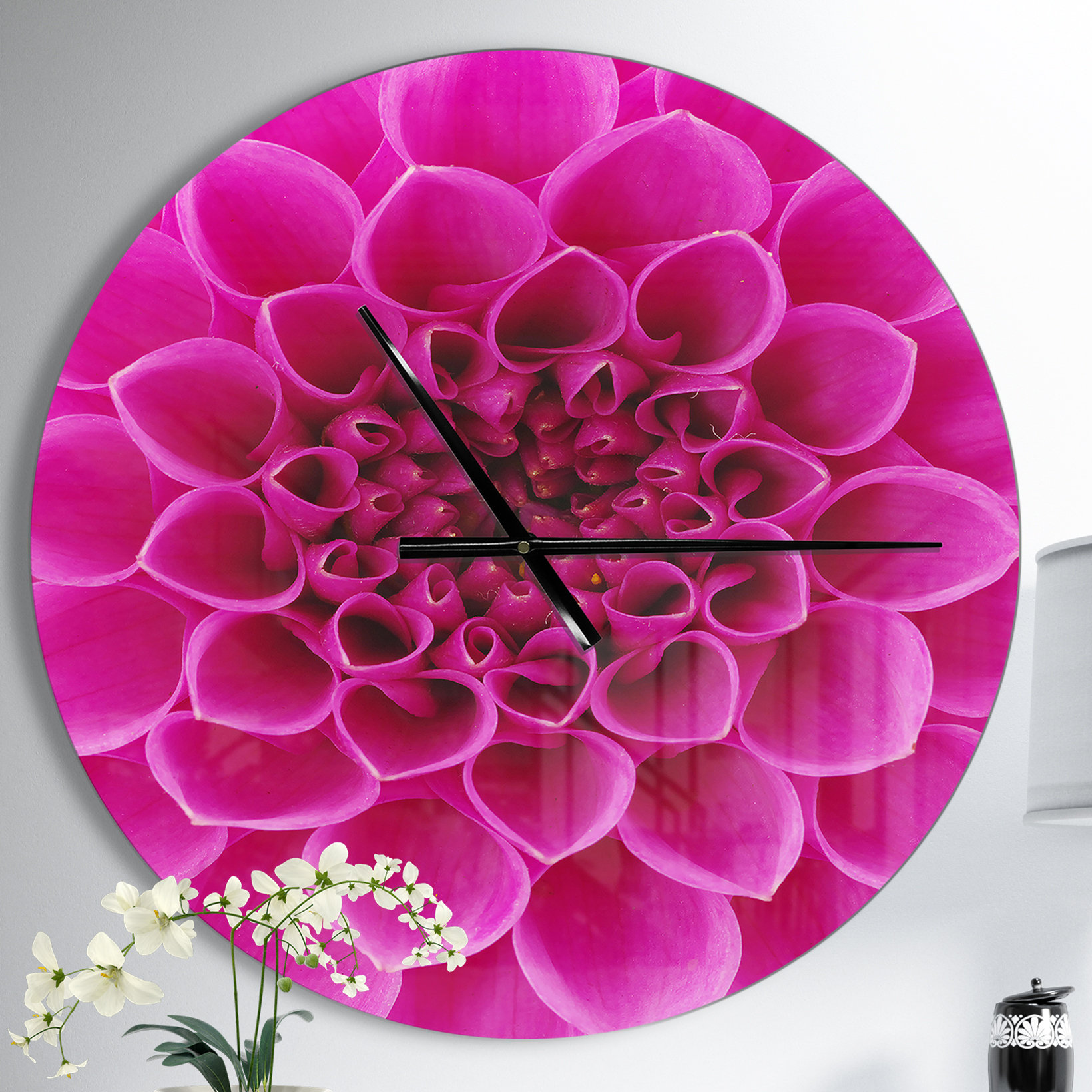 East Urban Home Large Flower and Petals - Modern wall clock & Reviews ...
