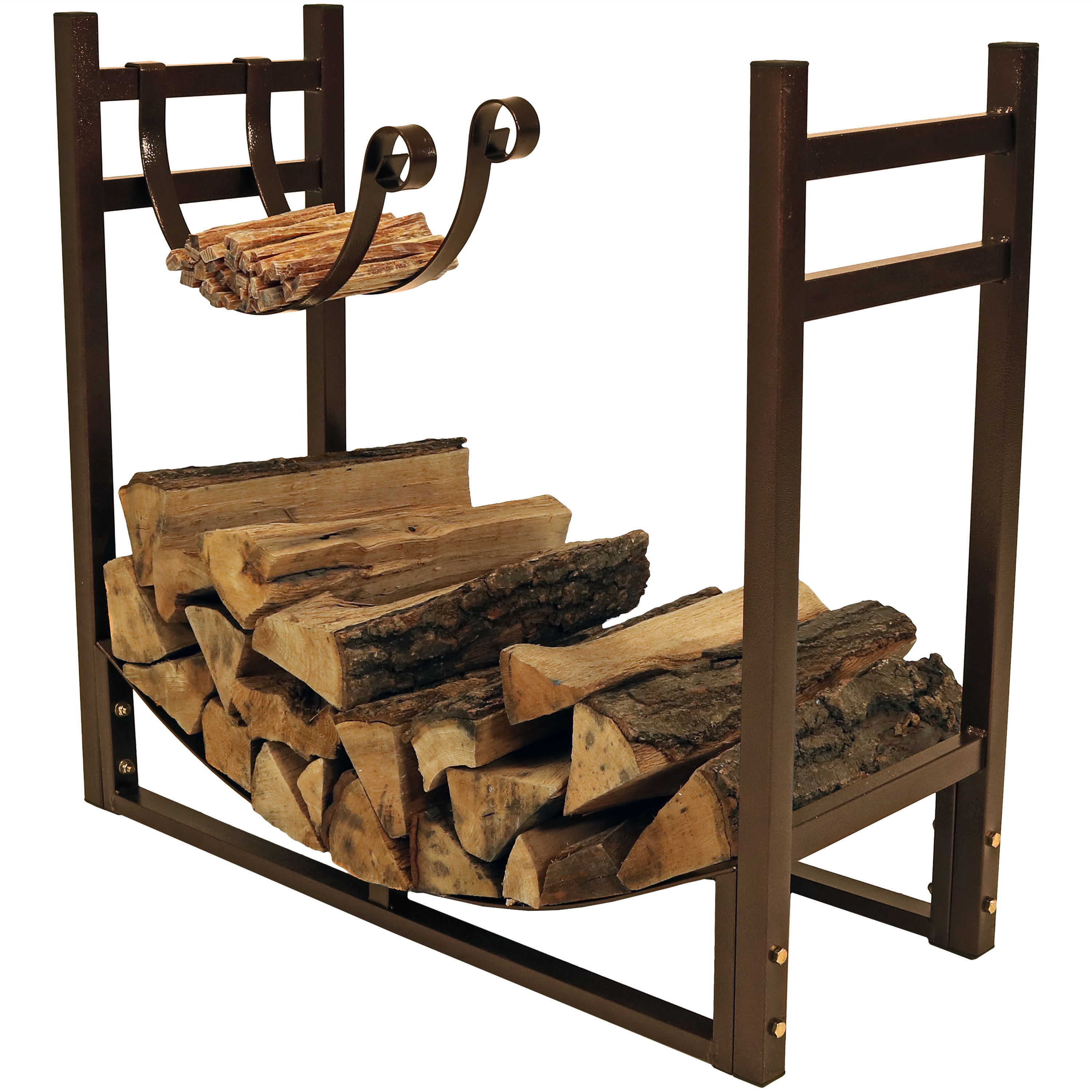 WFX Utility™ Bellatrix Outdoor Powder-Coated Steel Firewood Log Rack ...