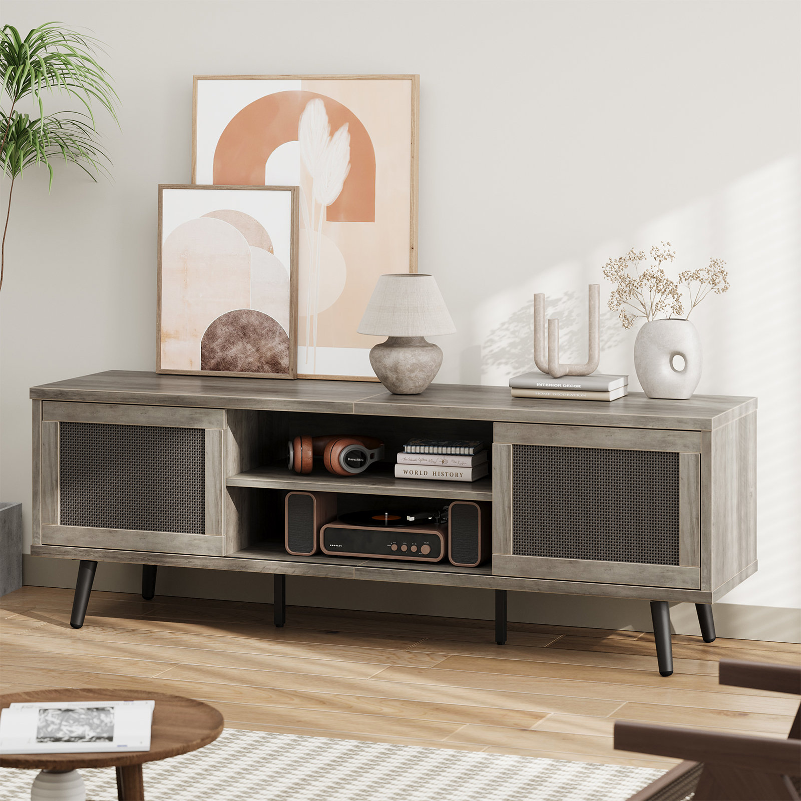 George Oliver Mataia Boho Tv Stand for TVs up to 70 inch ,Media Console ...