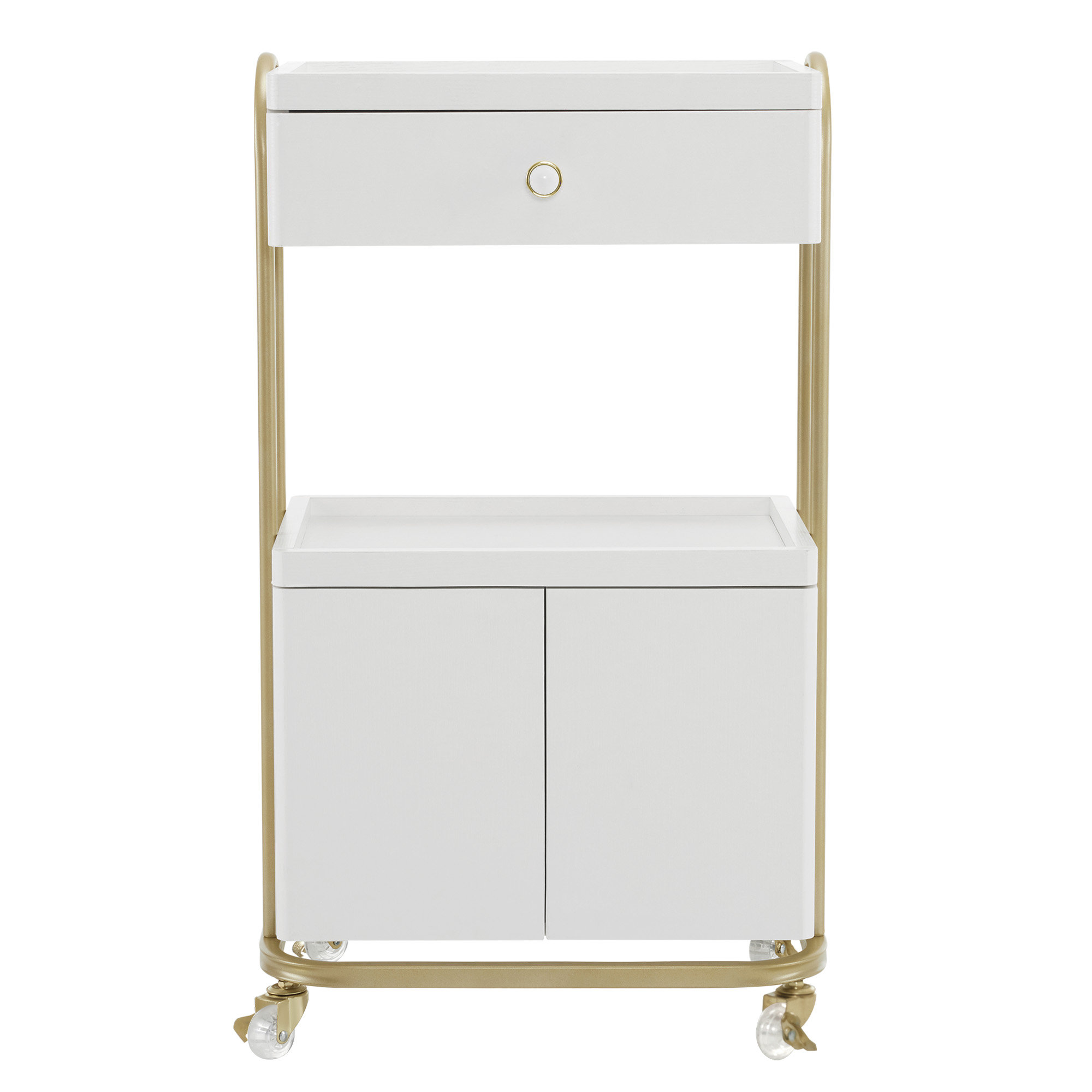 BarberPub Utility Cart with Storage Drawer and Cabinet, Rolling Trolley ...