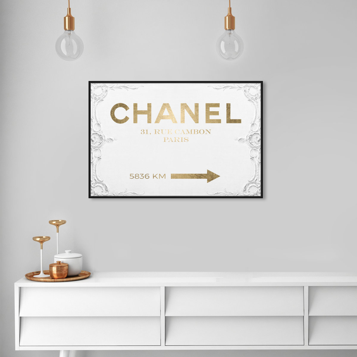 House of Hampton® Fashion and Glam Couture Road Sign Rococo Gold Road ...