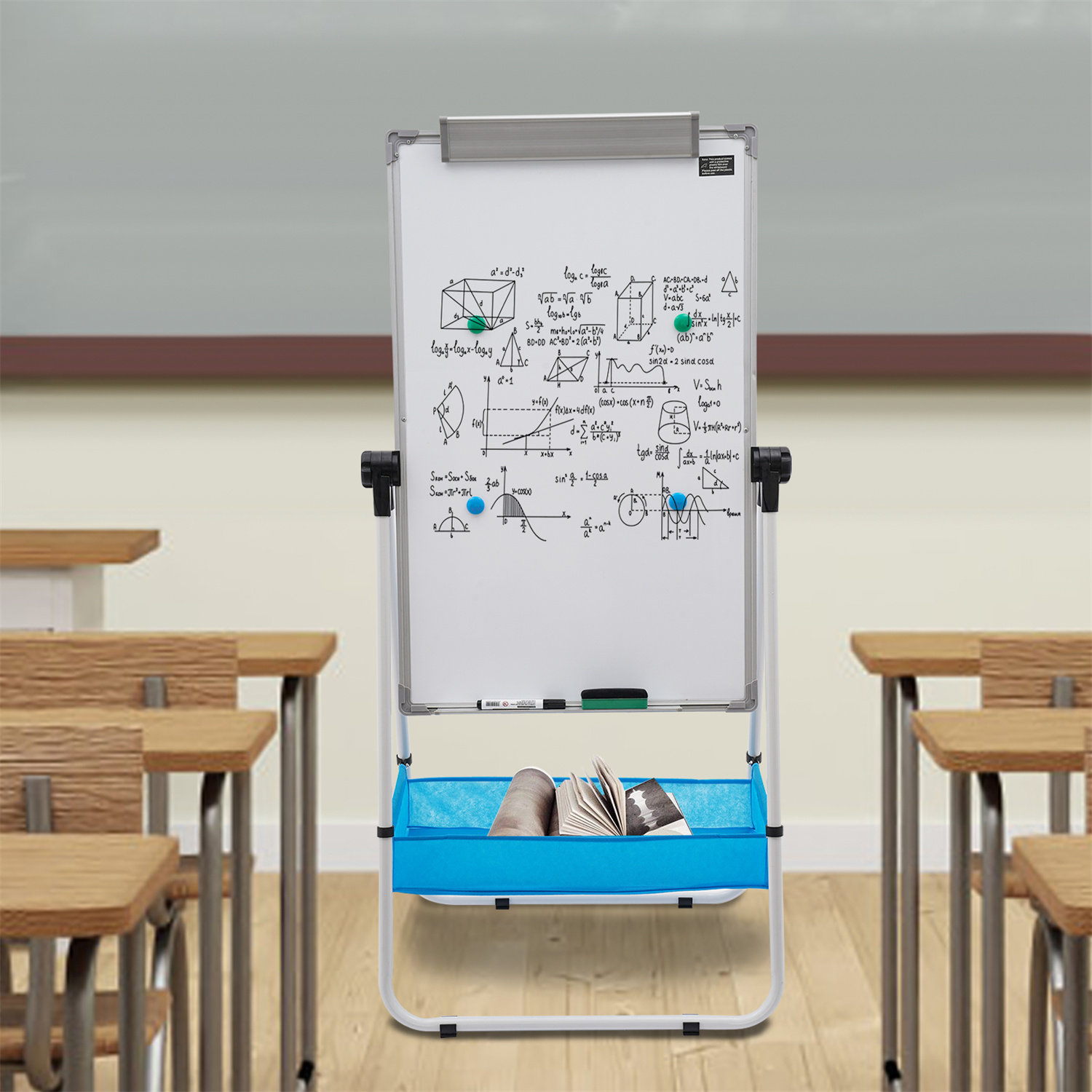 YINXIER Freestanding Reversible Magnetic Small (60 - 120 Cm) Whiteboard ...