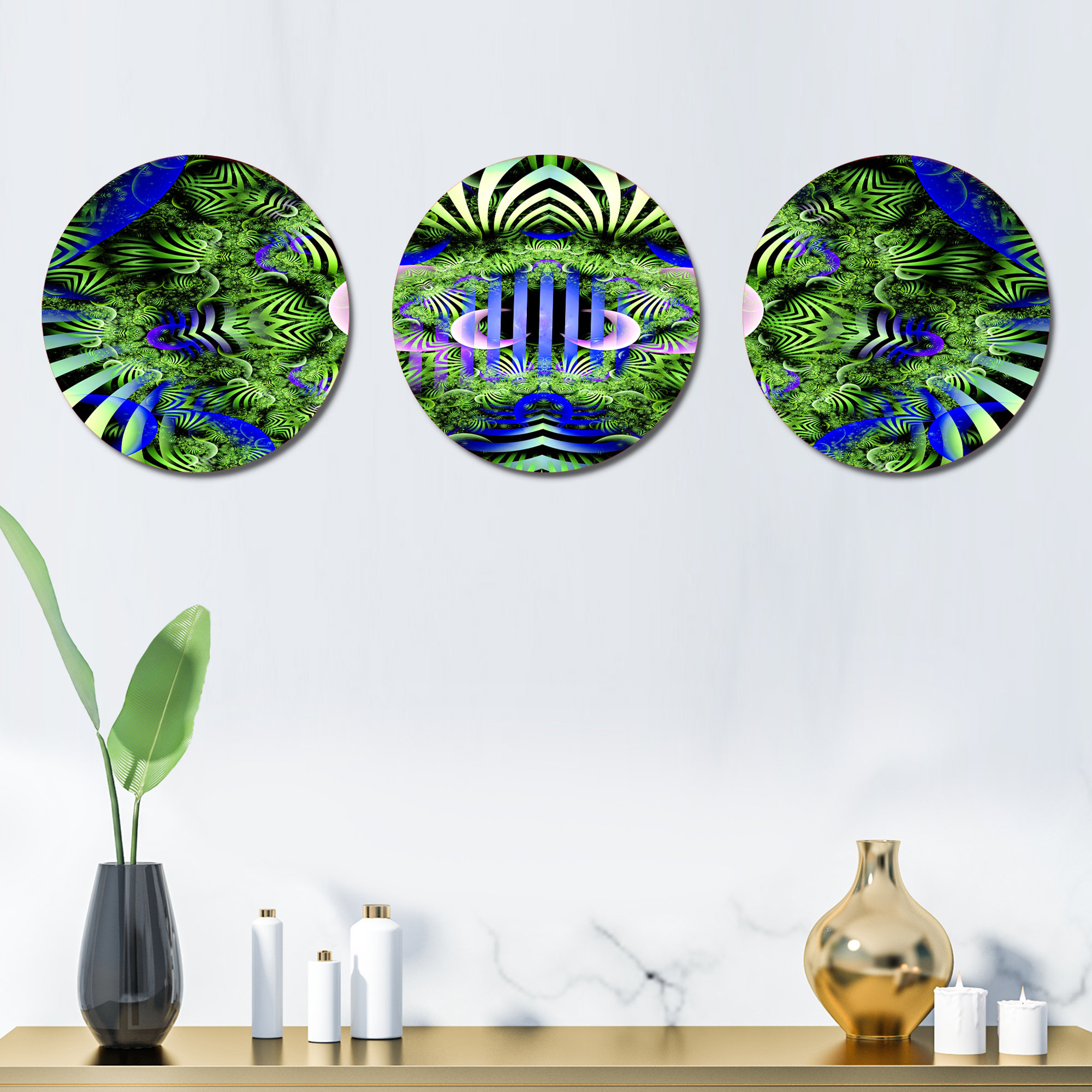 East Urban Home " Green Magical Fairy Pattern " 3 - Pieces - Wayfair Canada