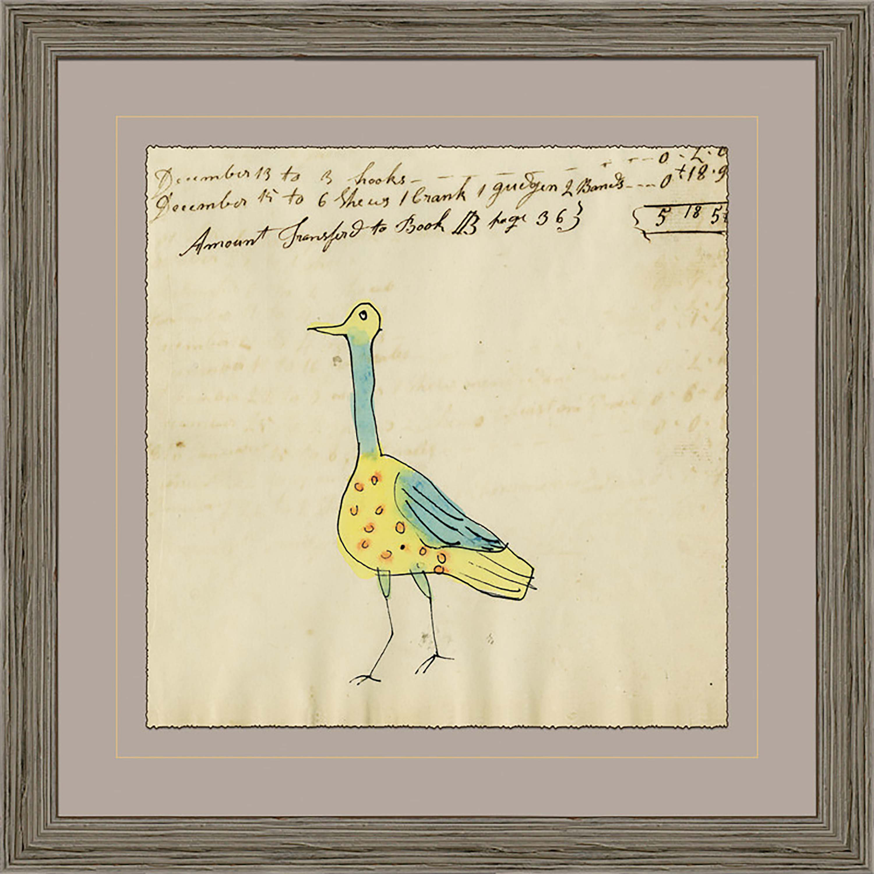 Soicher Marin 'Yellow Bird W/Spots - Mennonite Ledger Drawing ...