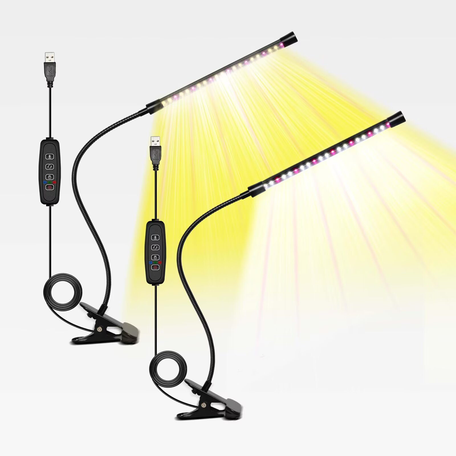 iPower 1 Tube Full Spectrum LED Grow Light for Indoor Plant, Clip ...