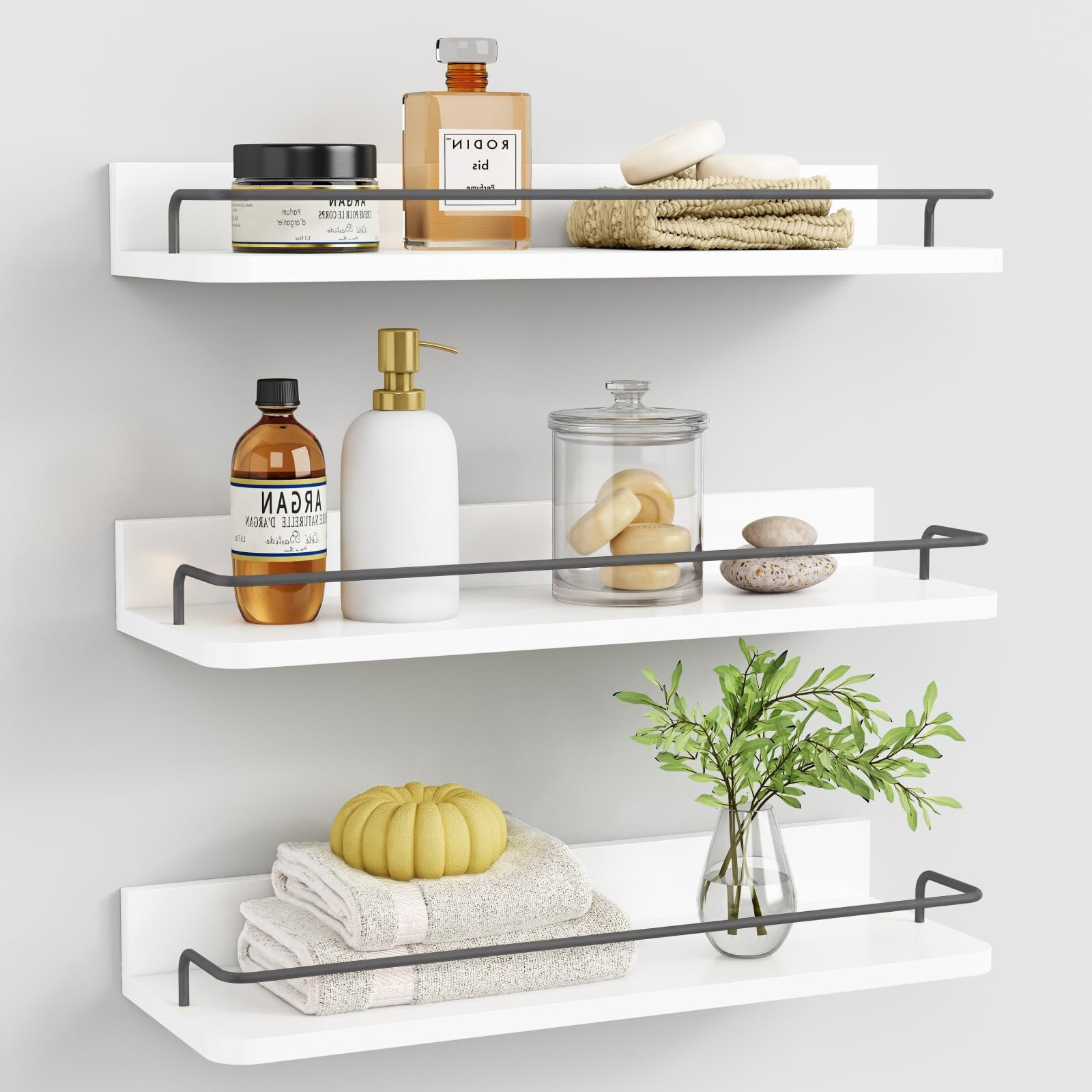 ENOLIL 17 Inch Long Towel Rack for Bedroom,Floating Shelves for ...