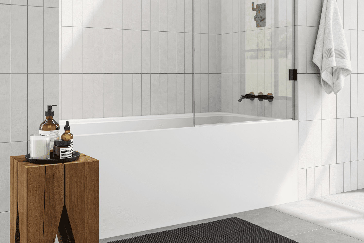 Wetstyle Lab 60" x 30" Freestanding Solid Surface Soaker Tub | Perigold