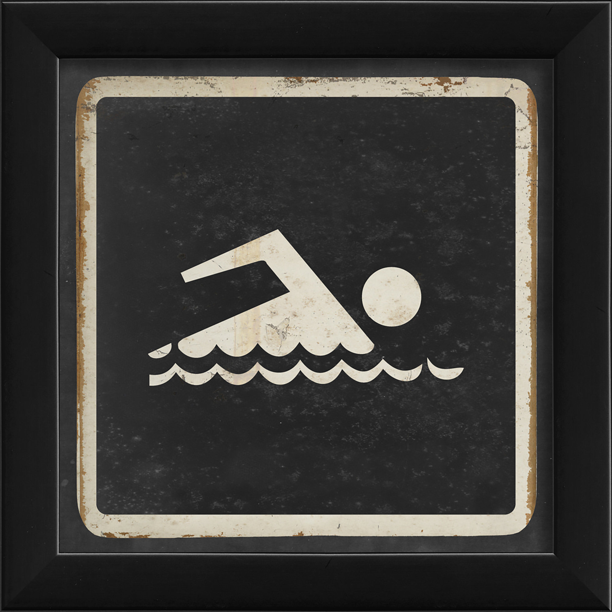 The Artwork Factory Sign Swimming Framed Graphic Art & Reviews | Wayfair
