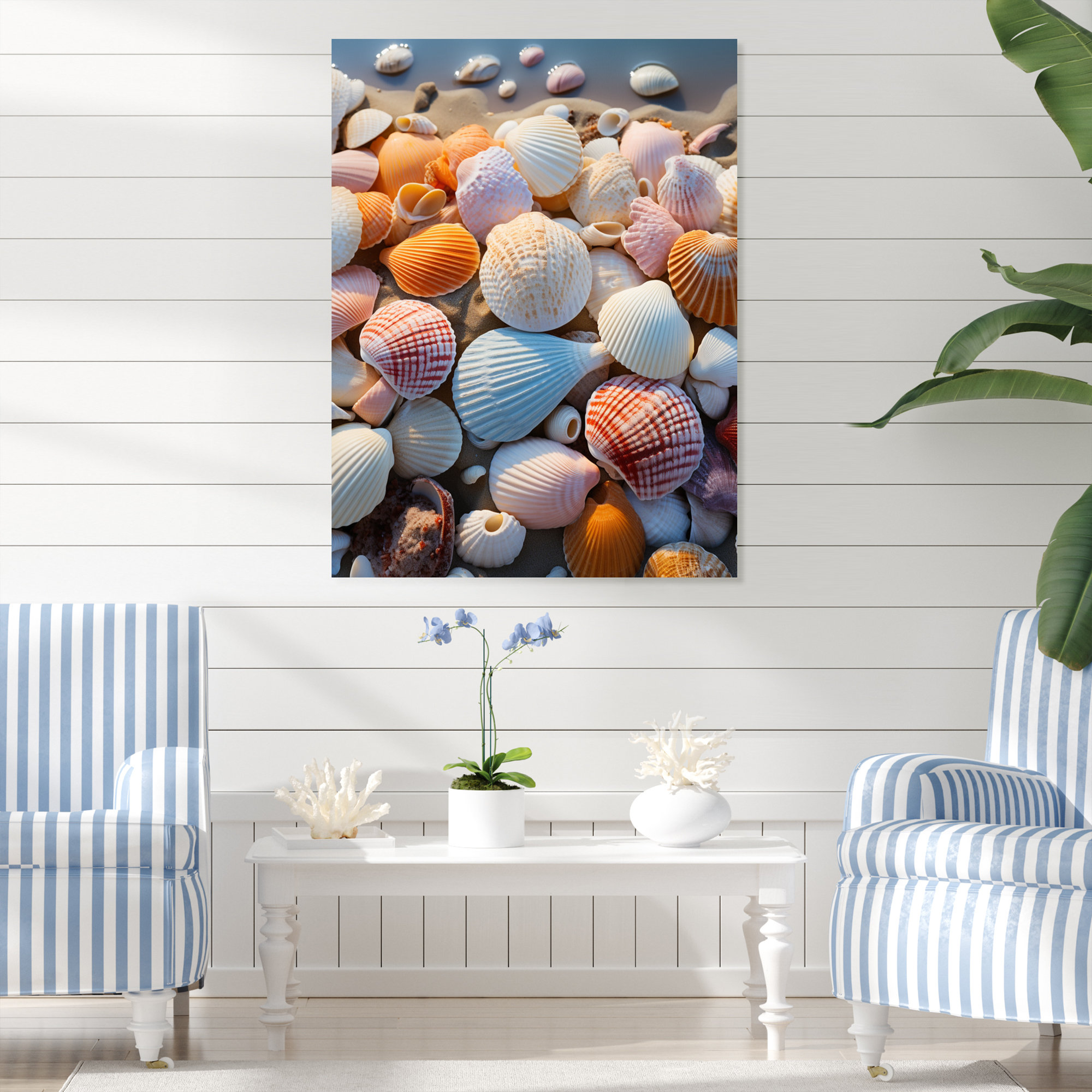 Highland Dunes Beach Photo Sunlit Shells II - Nautical & Beach Metal ...